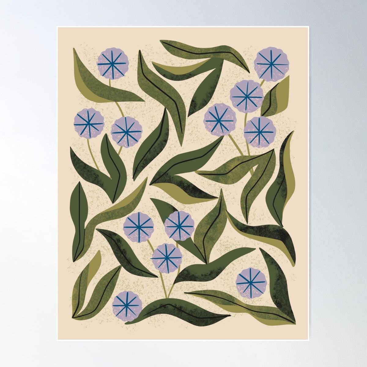 Periwinkle Plant Poster Wall Art, Modern Wall Decor For Living Room ...