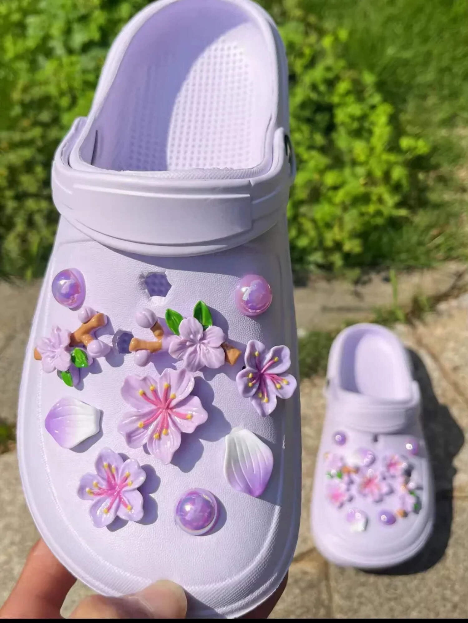 Periwinkle Plum Florals Clog Charms Set - Walmart.com