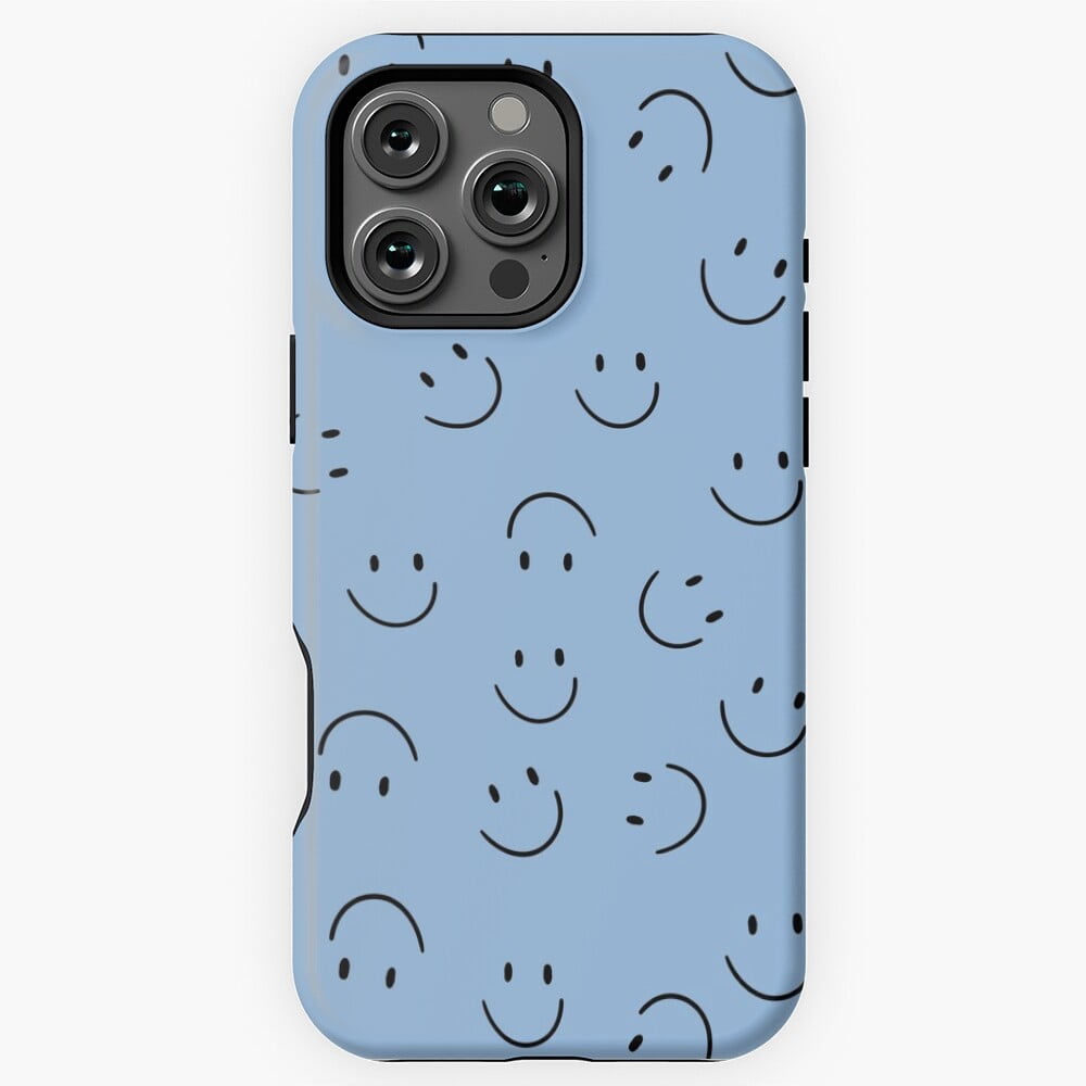 Periwinkle Smiley Faces Cute Cartoon Pop Art iPhone Case 17 11 12 13 14 ...