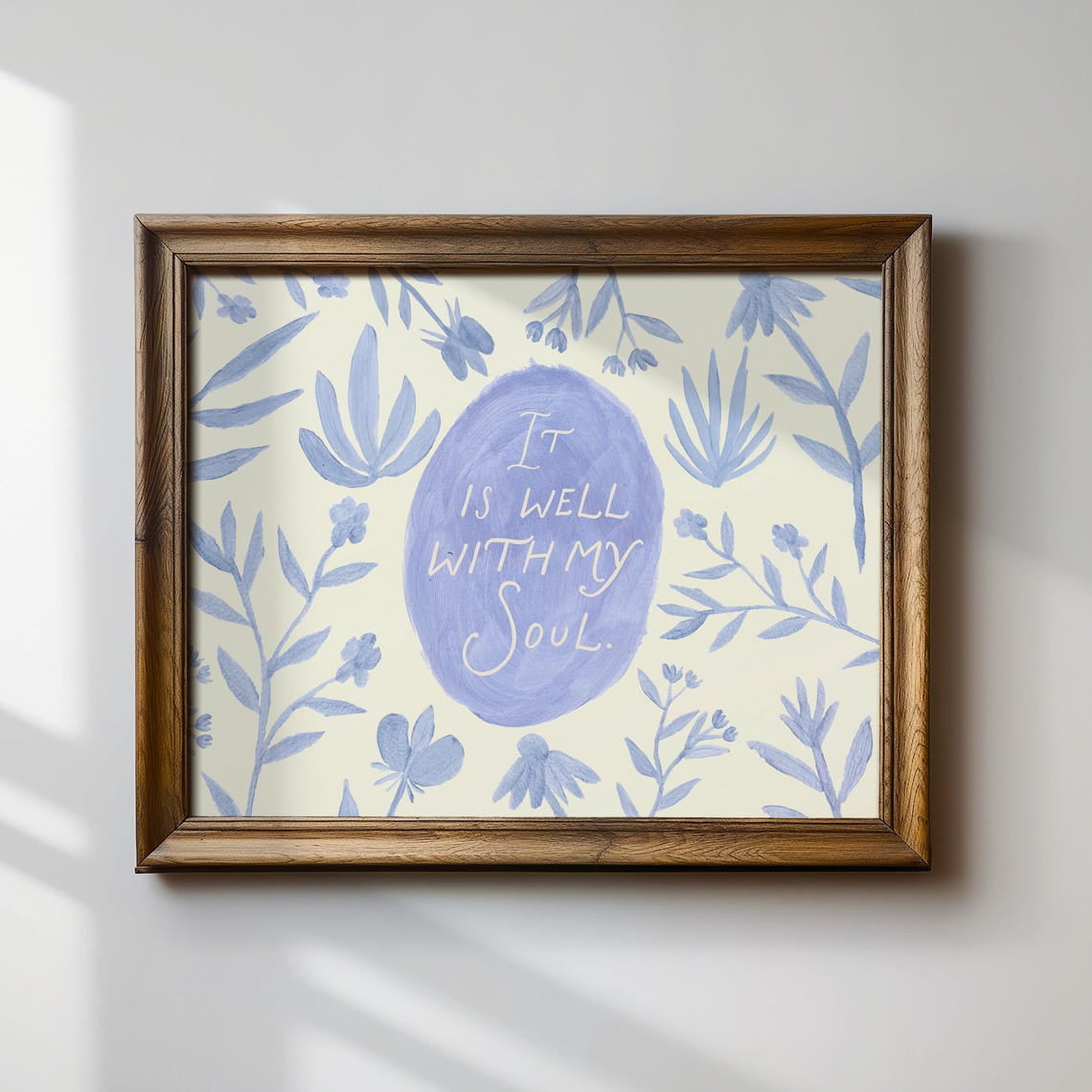 Periwinkle Watercolor It Is Well With My Soul Horizontal Print ...