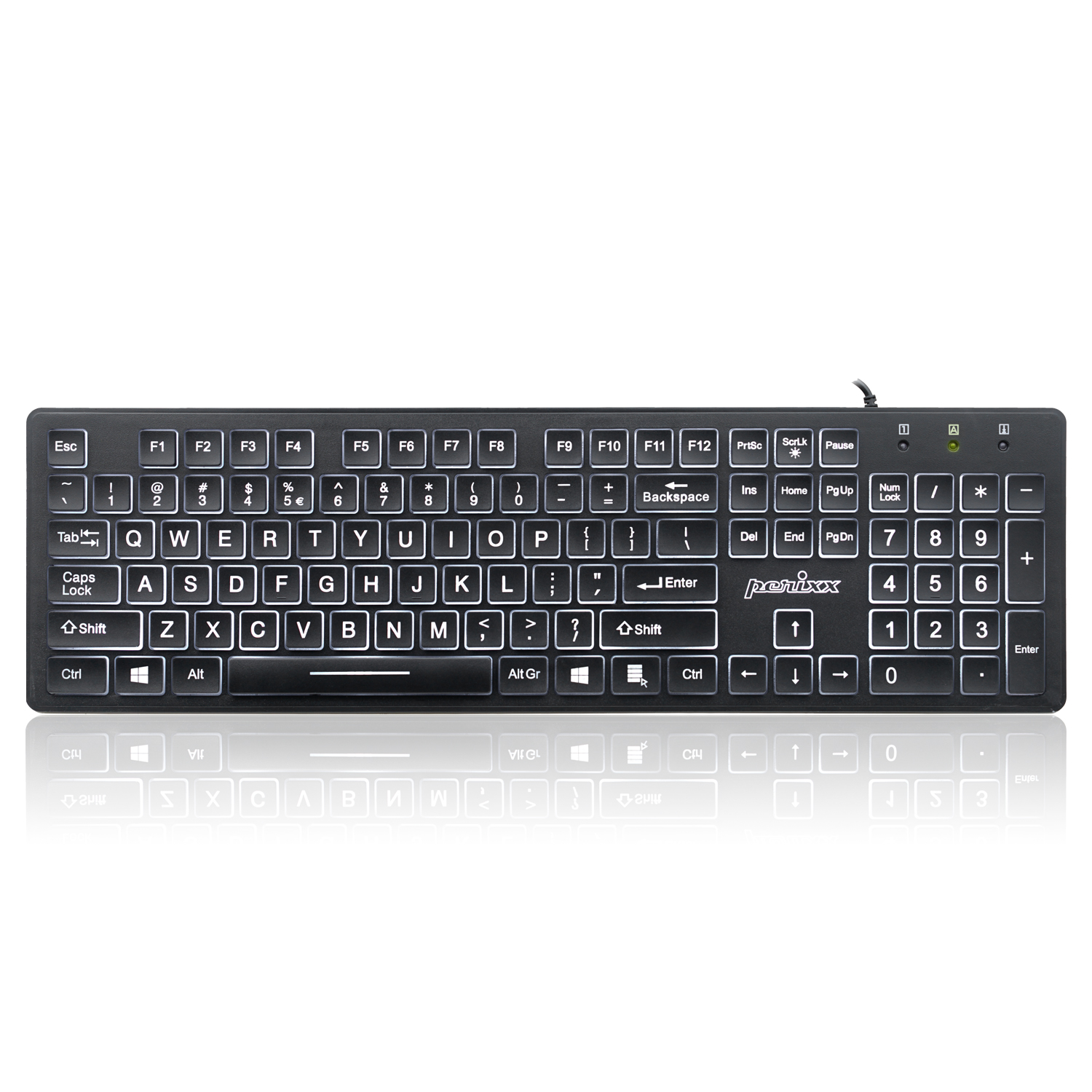 Ezsee Low Vision Keyboard Large White Print Black Keys
