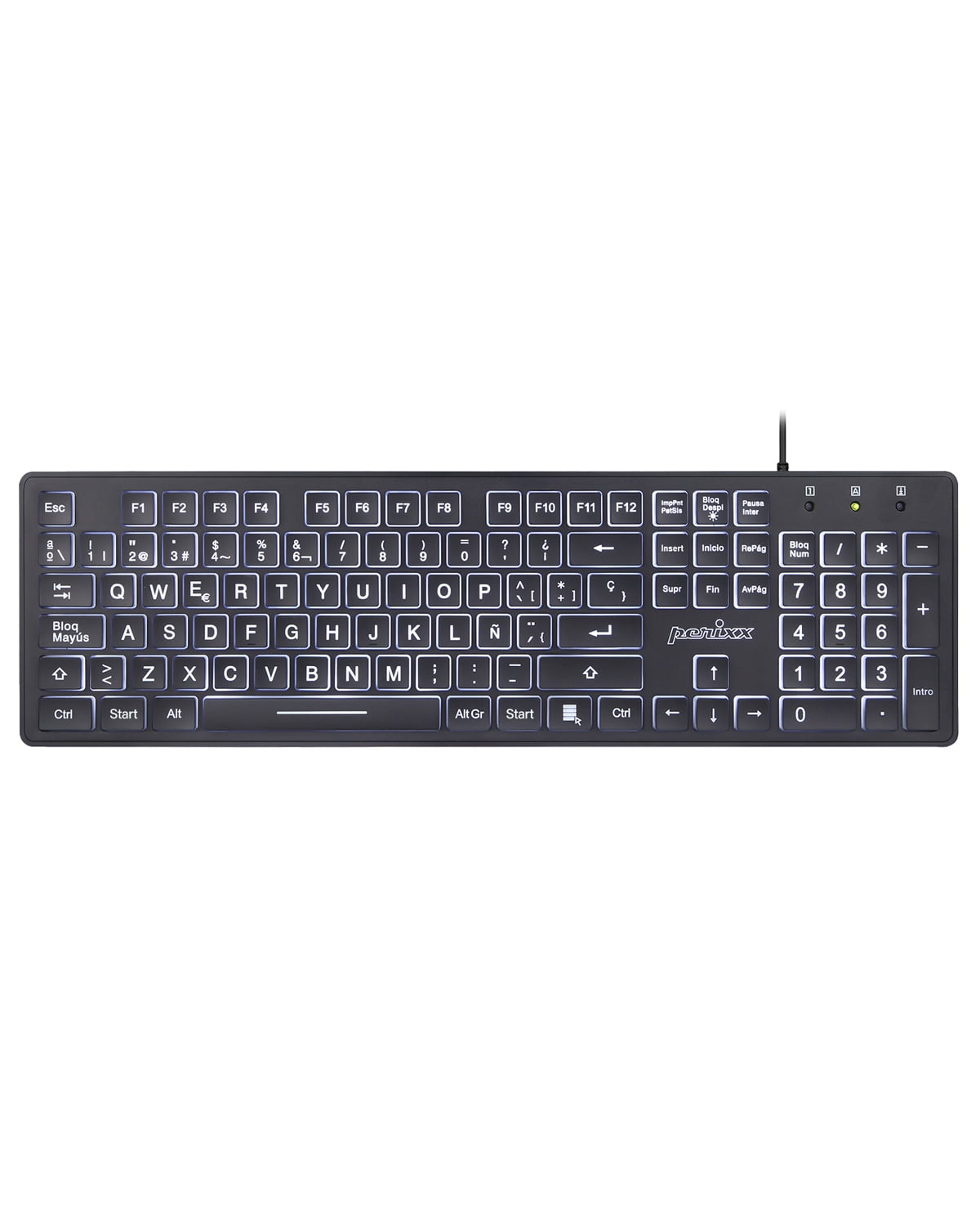 Perixx PERIBOARD-317ES es un teclado con cable y retroiluminado LED ...
