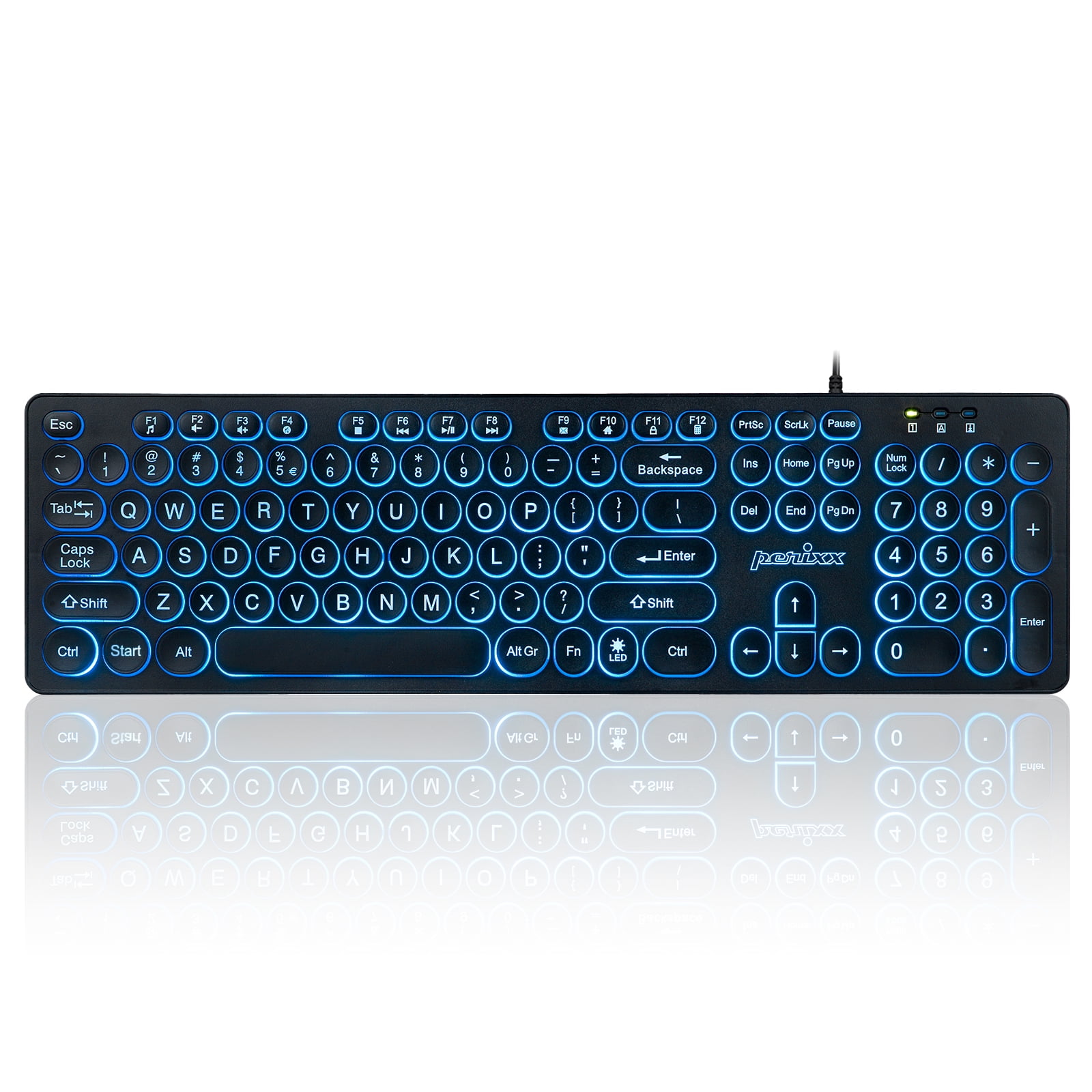 Perixx PERIBOARD-317R Wired Backlit USB Keyboard - Big Print Letter ...