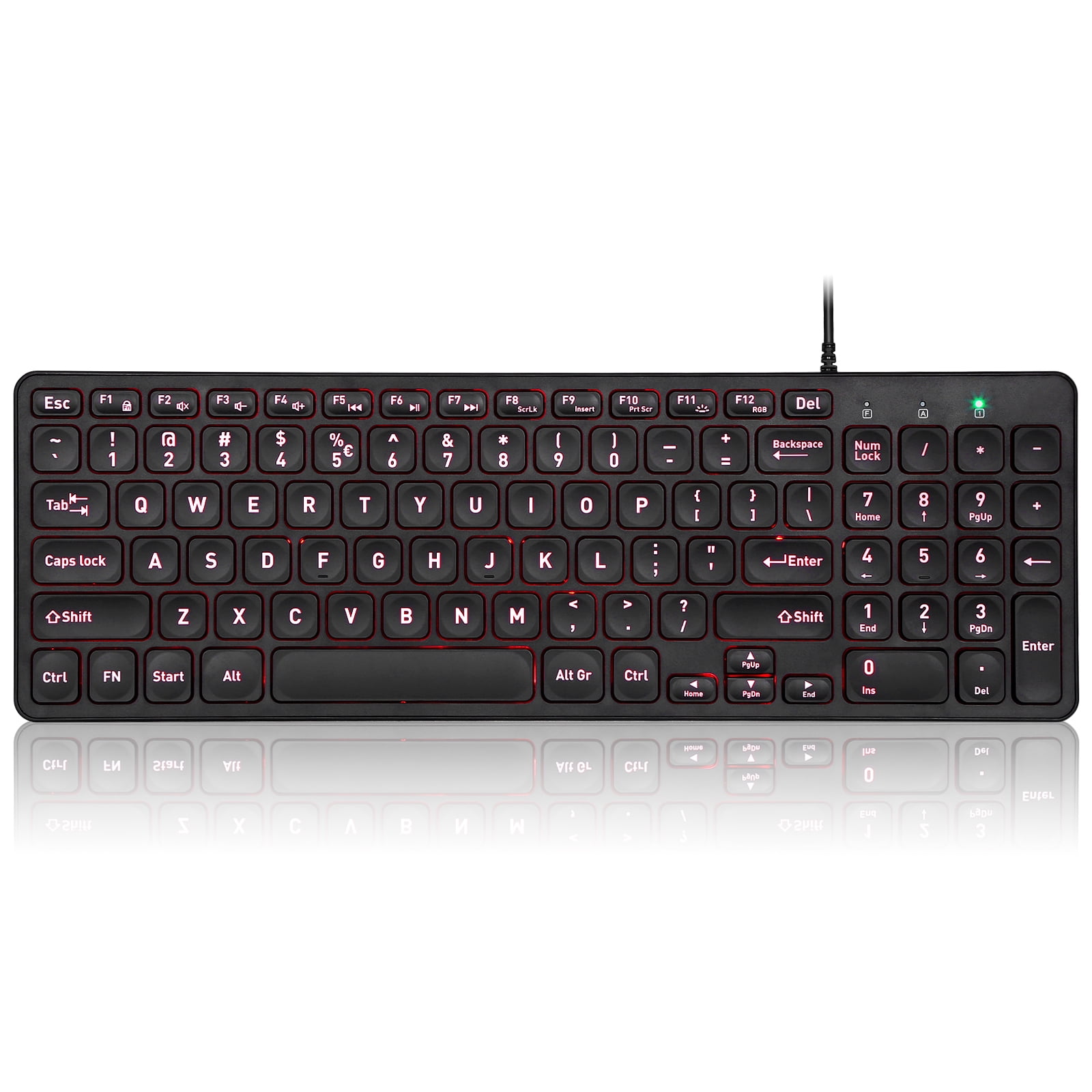 Perixx PERIBOARD-333RGB Wired Backlit USB Keyboard- X Type Scissor Keys ...