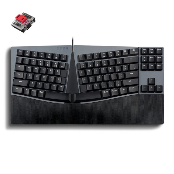 Perixx PERIBOARD-335RD Wired Ergonomic Mechanical Compact Keyboard ...