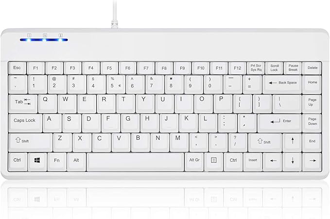 Perixx PERIBOARD-409WU US, Wired USB Mini Keyboard - White - US English ...