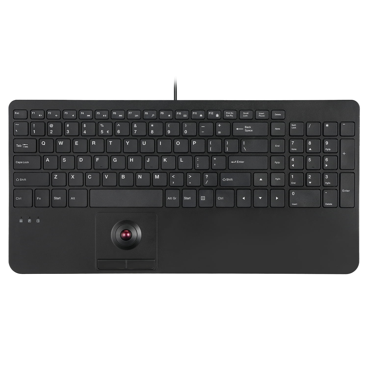 Perixx PERIBOARD-538 US, Wired Compact USB Keyboard with Trackball - X ...