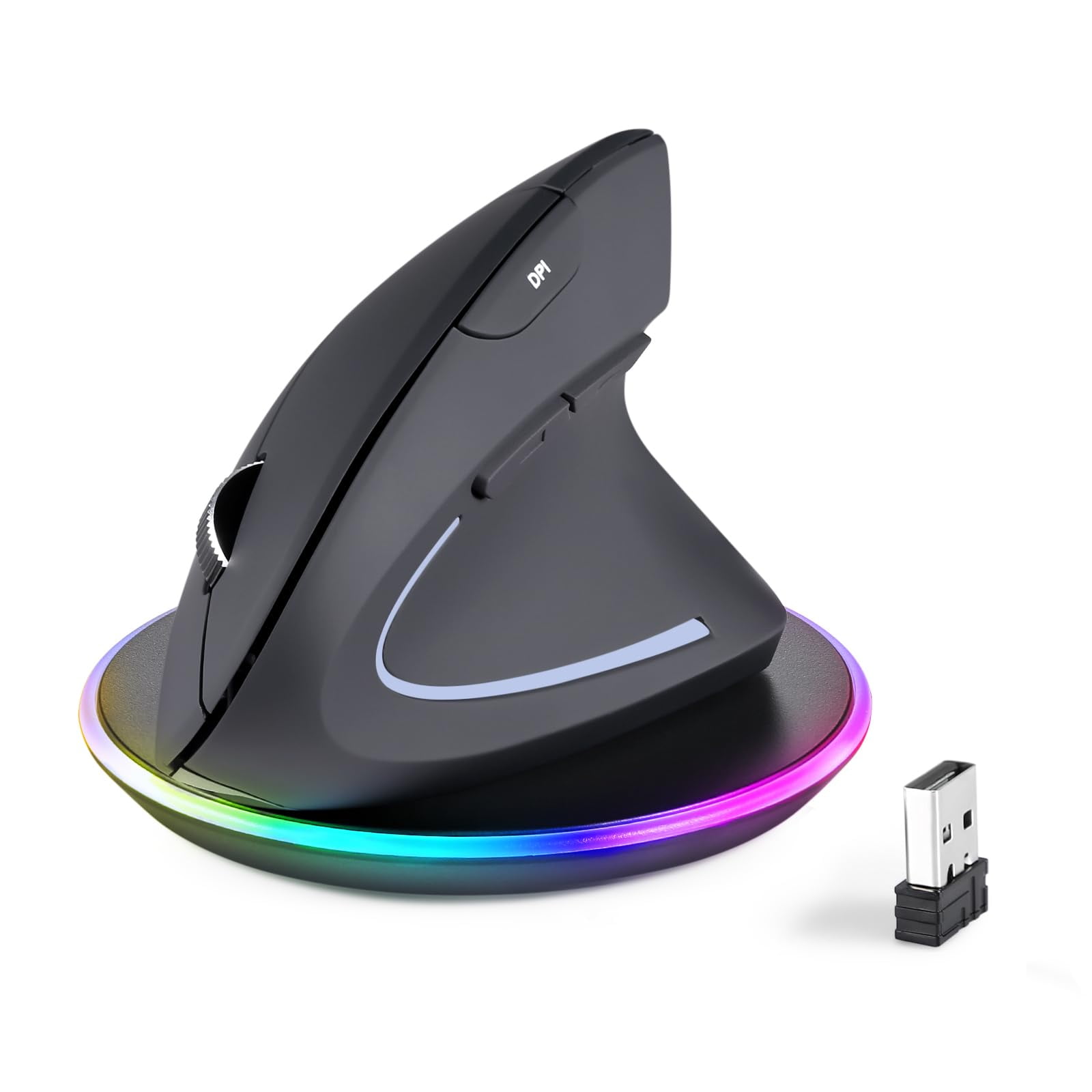 Perixx PERIMICE-813RX Wireless Rechargeable Vertical Mouse - Multi ...