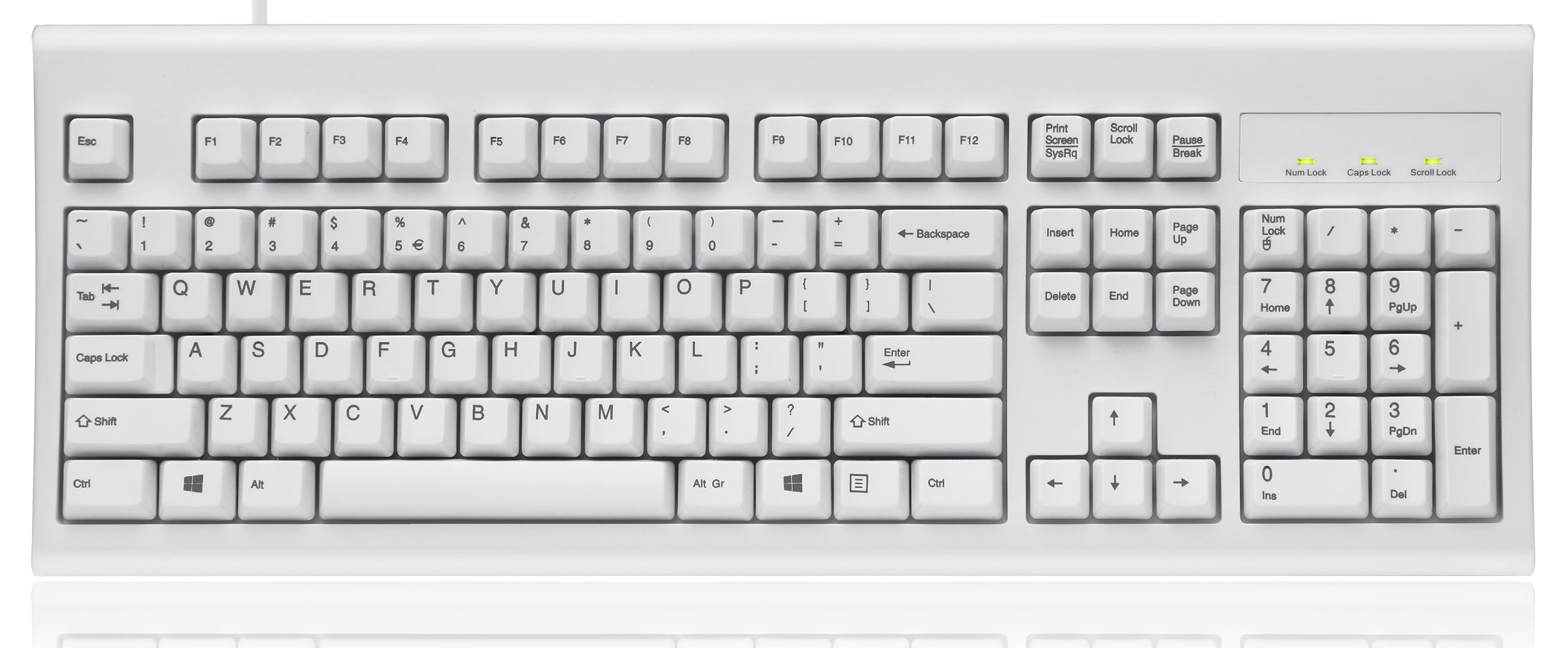 Perixx Periboard-106 Performance Wired USB Computer Keyboard with Curved Keys - White - Walmart.com