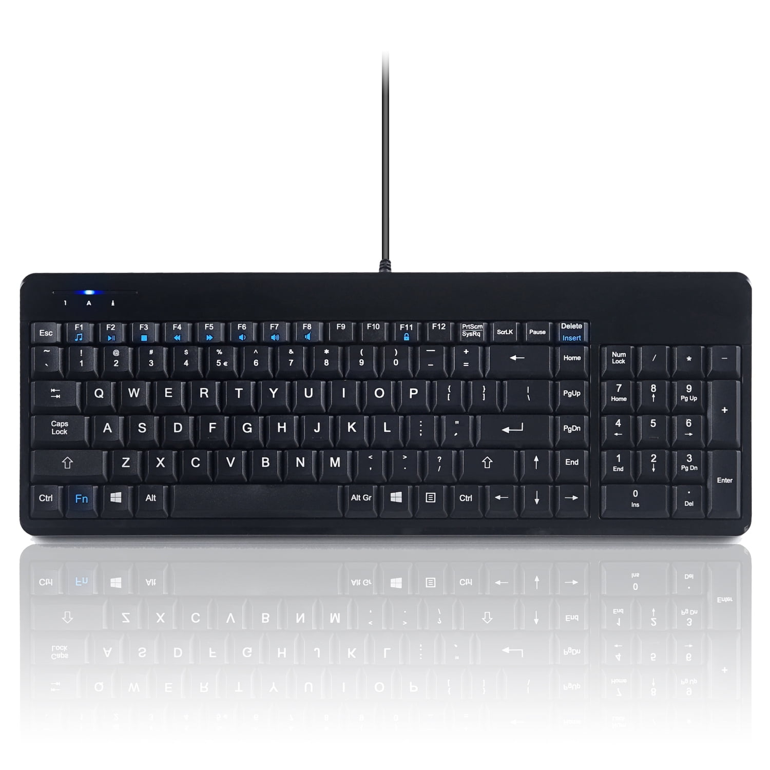 Perixx Periboard-220H Wired USB Keyboard with Numeric Keypad, 2 Hubs ...