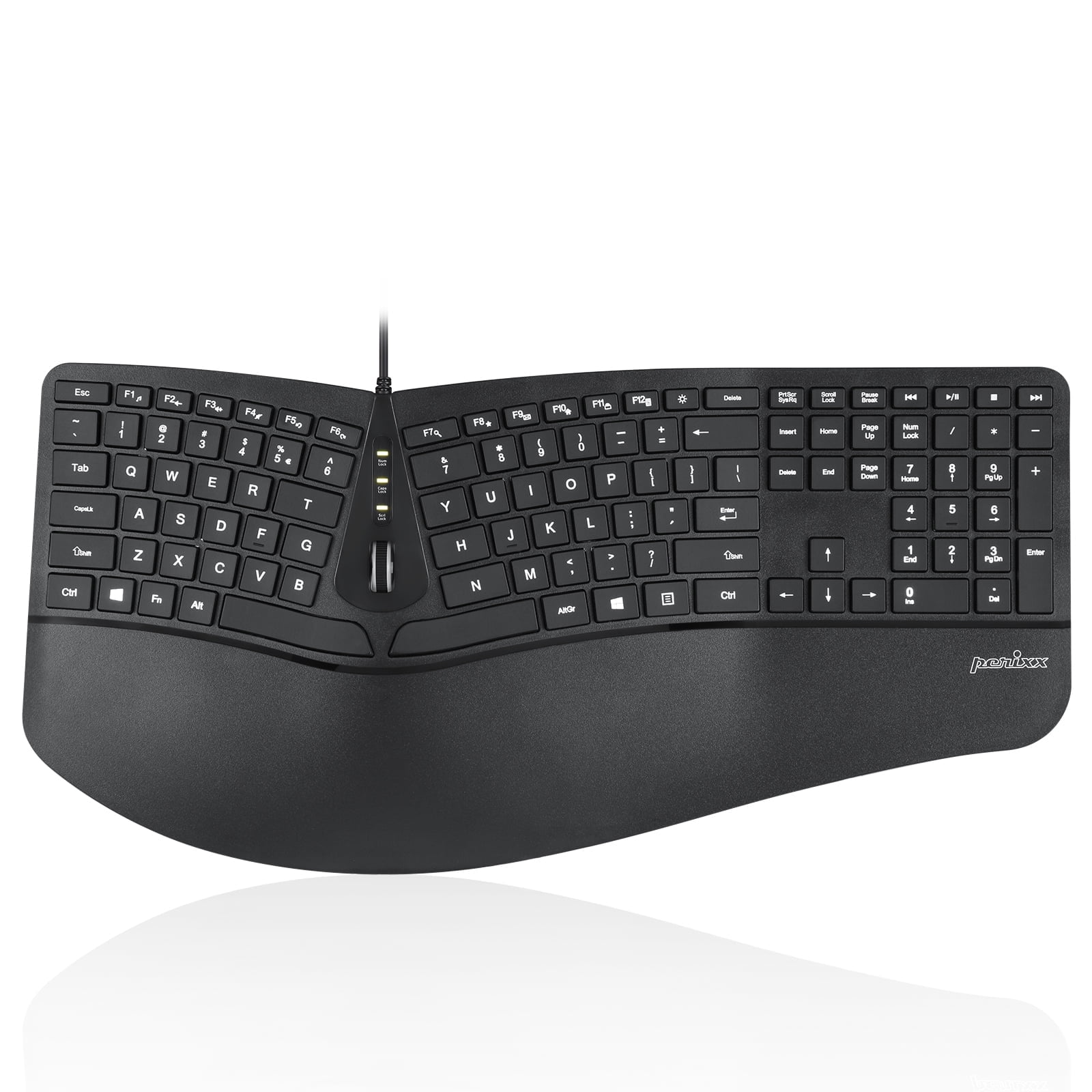 Perixx Periboard-330B Ergonomic Wired USB Backlit Keyboard with Extra ...
