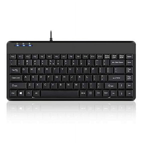 Perixx PERIBOARD-409H Wired USB Mini Keyboard with 2 USB Hubs, Black ...