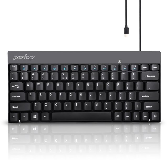 Perixx Periboard-422 Wired USB-C Mini Computer Keyboard, Black, Us ...