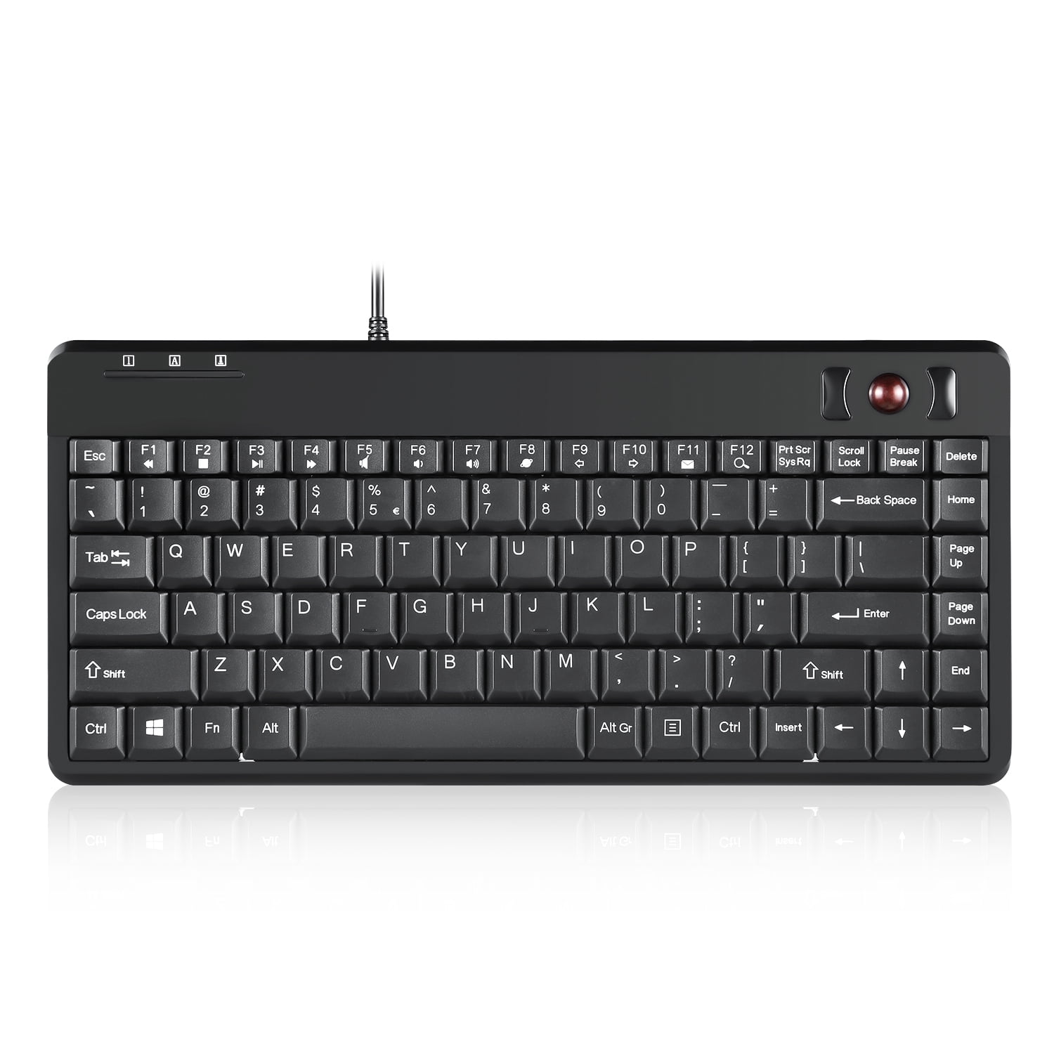 Perixx Periboard-505H Mini Red Trackball USB Computer Keyboard With 2 ...