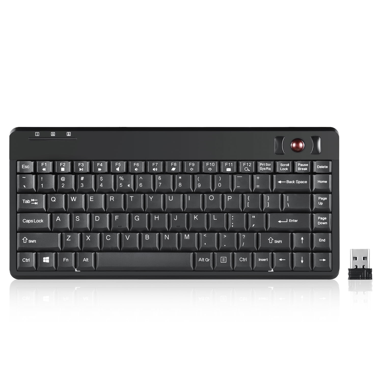 Perixx Periboard-706 Plus Wireless Mini Keyboard, 0.55 inch Trackball ...