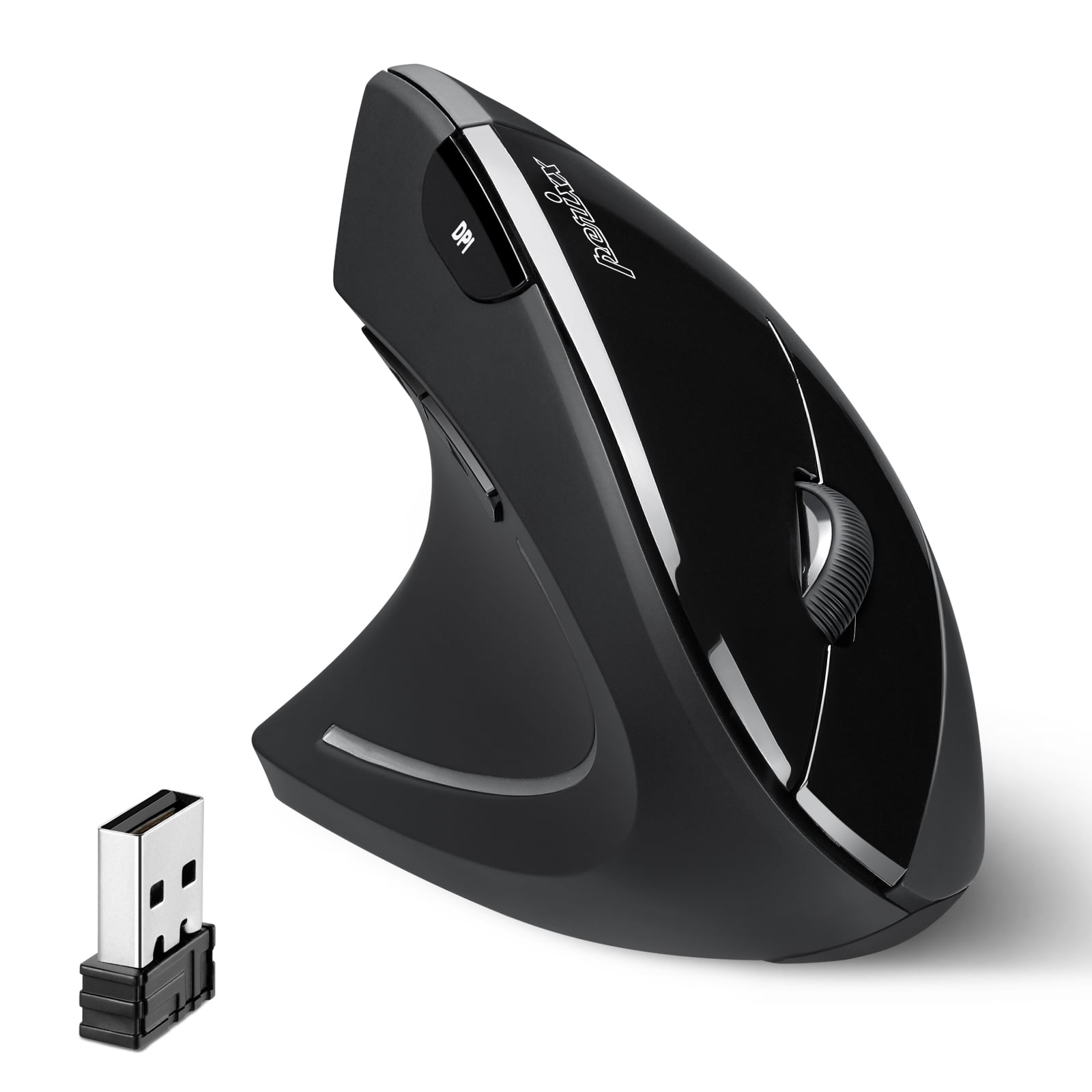 Perixx Perimice-713L, Wireless Ergonomic Left Handed Vertical Mouse, 6 ...