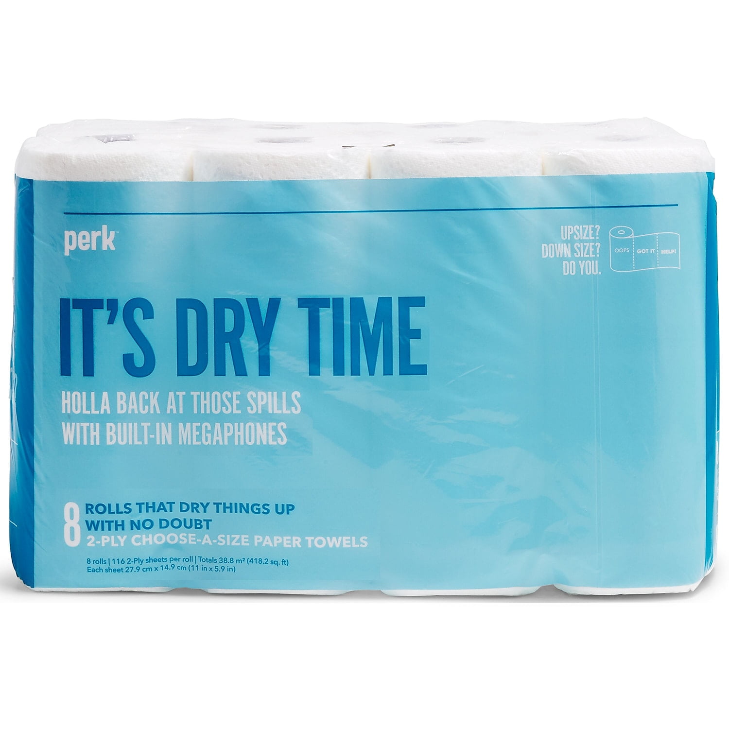 Perk 2-Ply Choose-A-Size Kitchen Paper Towels, 5.9 x 11, White, 116 ...