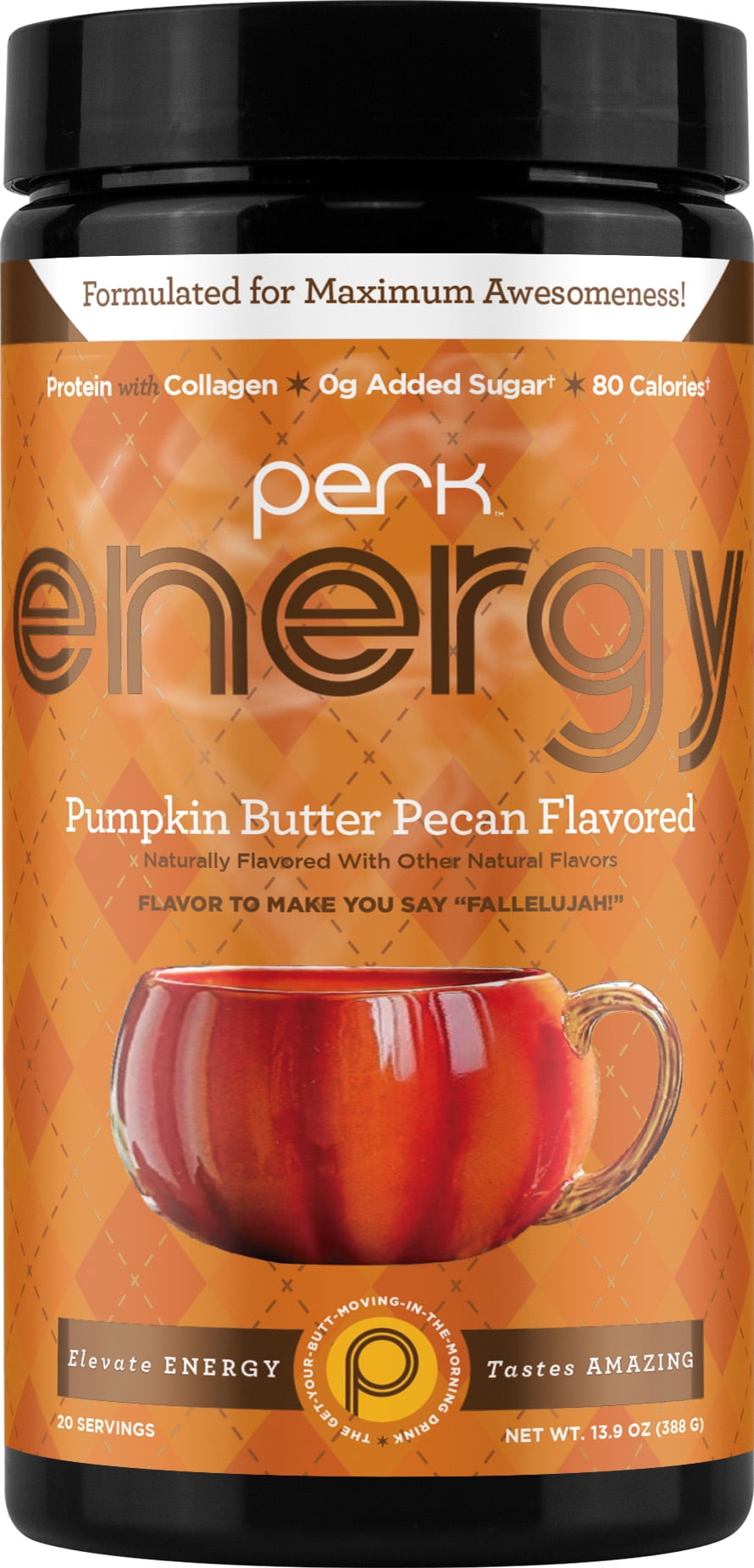 Perk Energy Original Pumpkin Butter Pecan Flavored, 20 Servings - 0g ...