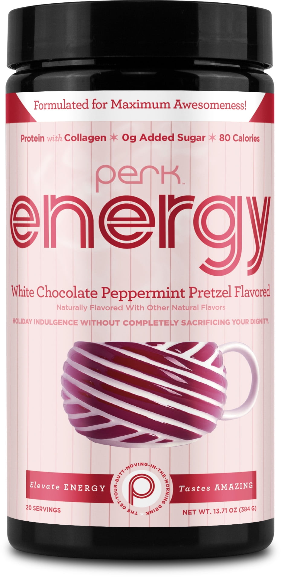 Perk Energy Original White Chocolate Peppermint Pretzel Drink Mix (20 ...