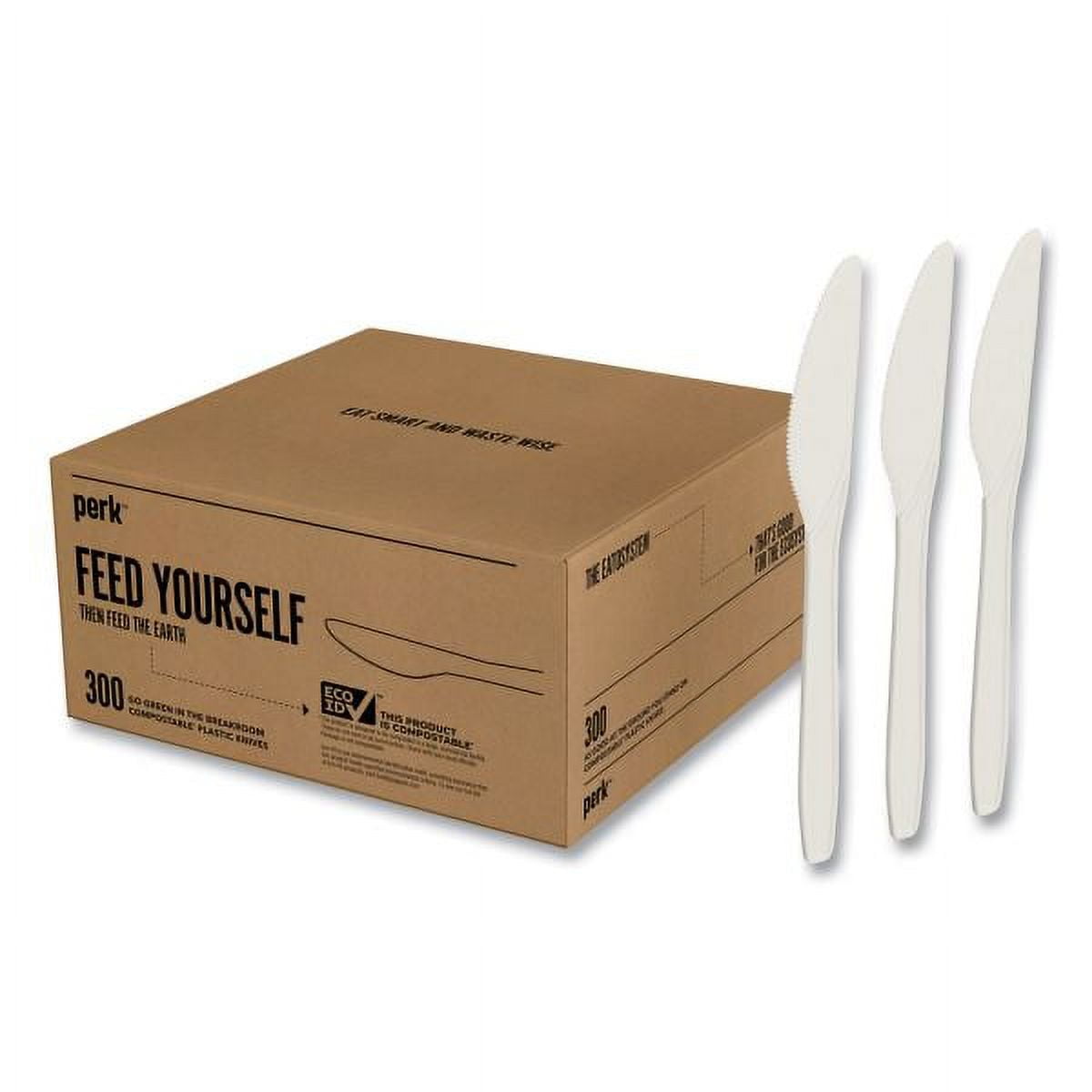 Perk Everyday Value Disposable Mediumweight Plastic Cutlery Knives ...