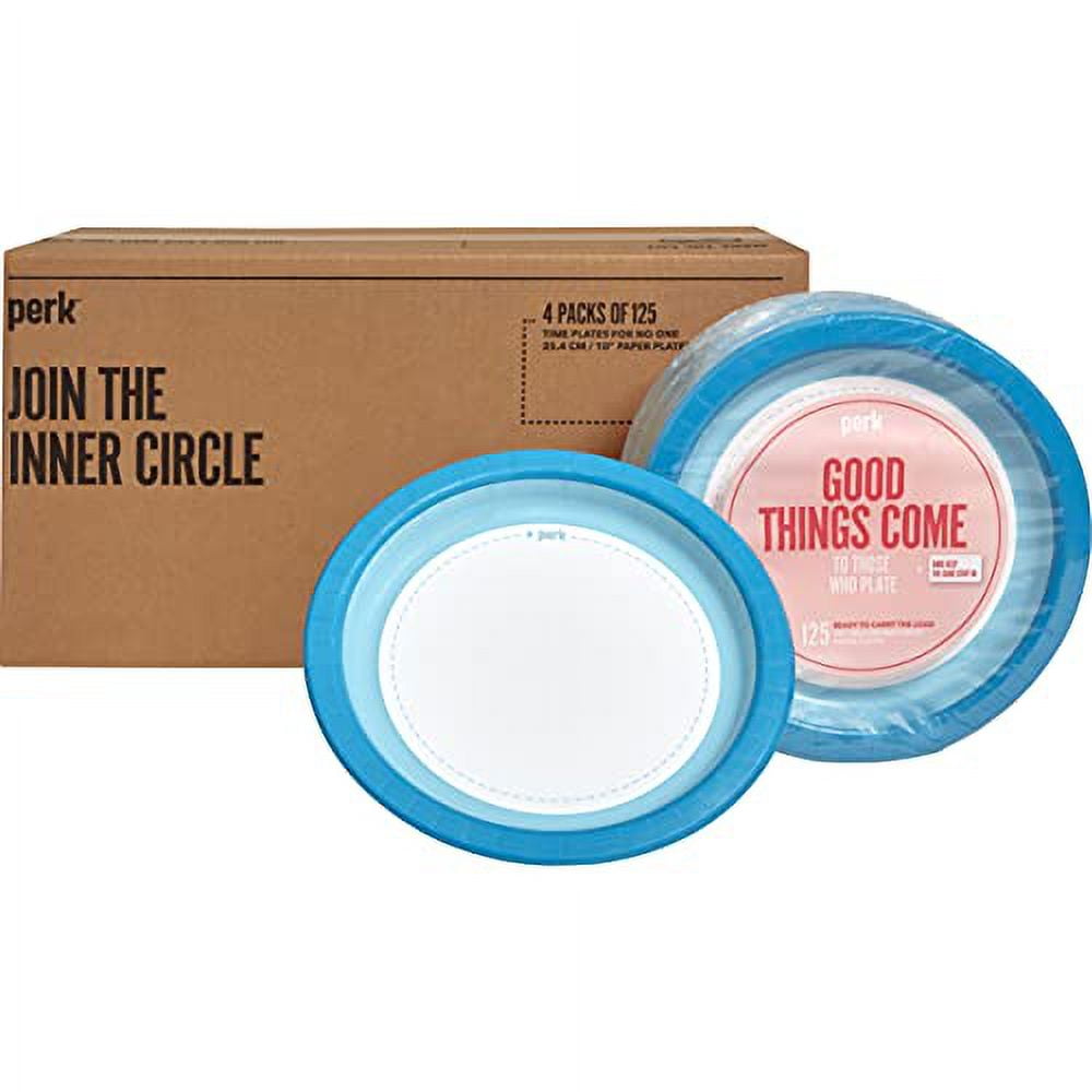 Perk PK54330CT Heavy-Weight Paper Plates, 10, Blue/White, 500 - Walmart.com