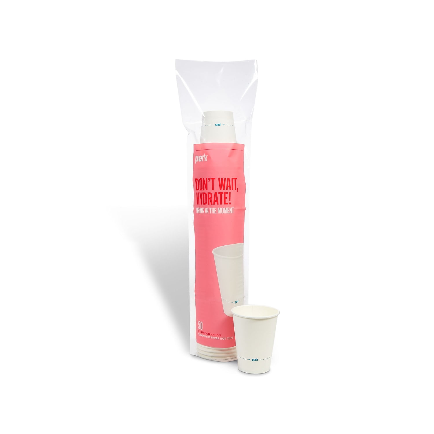 Perk Paper Hot Cups 12 oz. White 50/Pack (PK59144) - Walmart.com