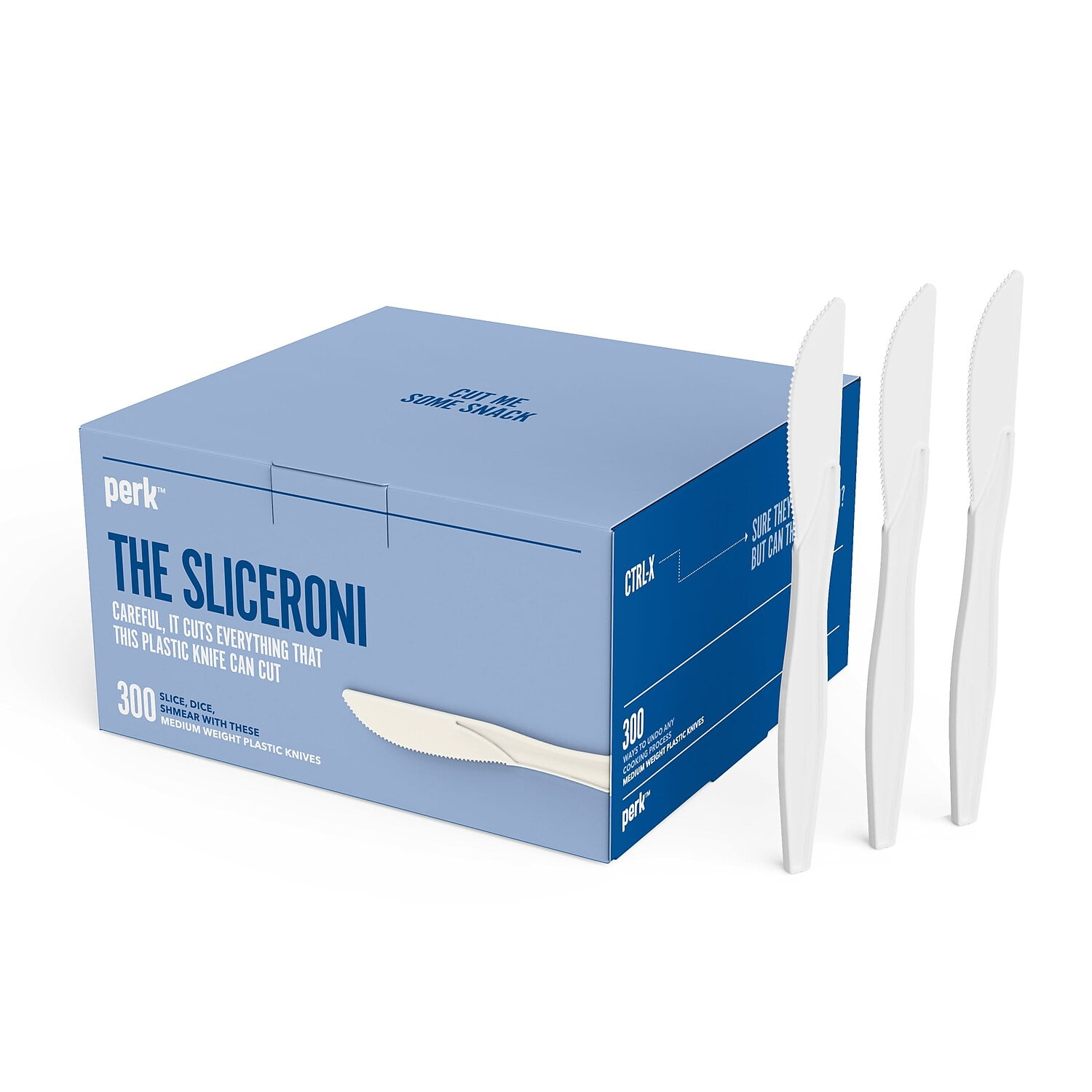 Perk Mediumweight Disposable Plastic Knives, White, 300/Pack - Walmart.com