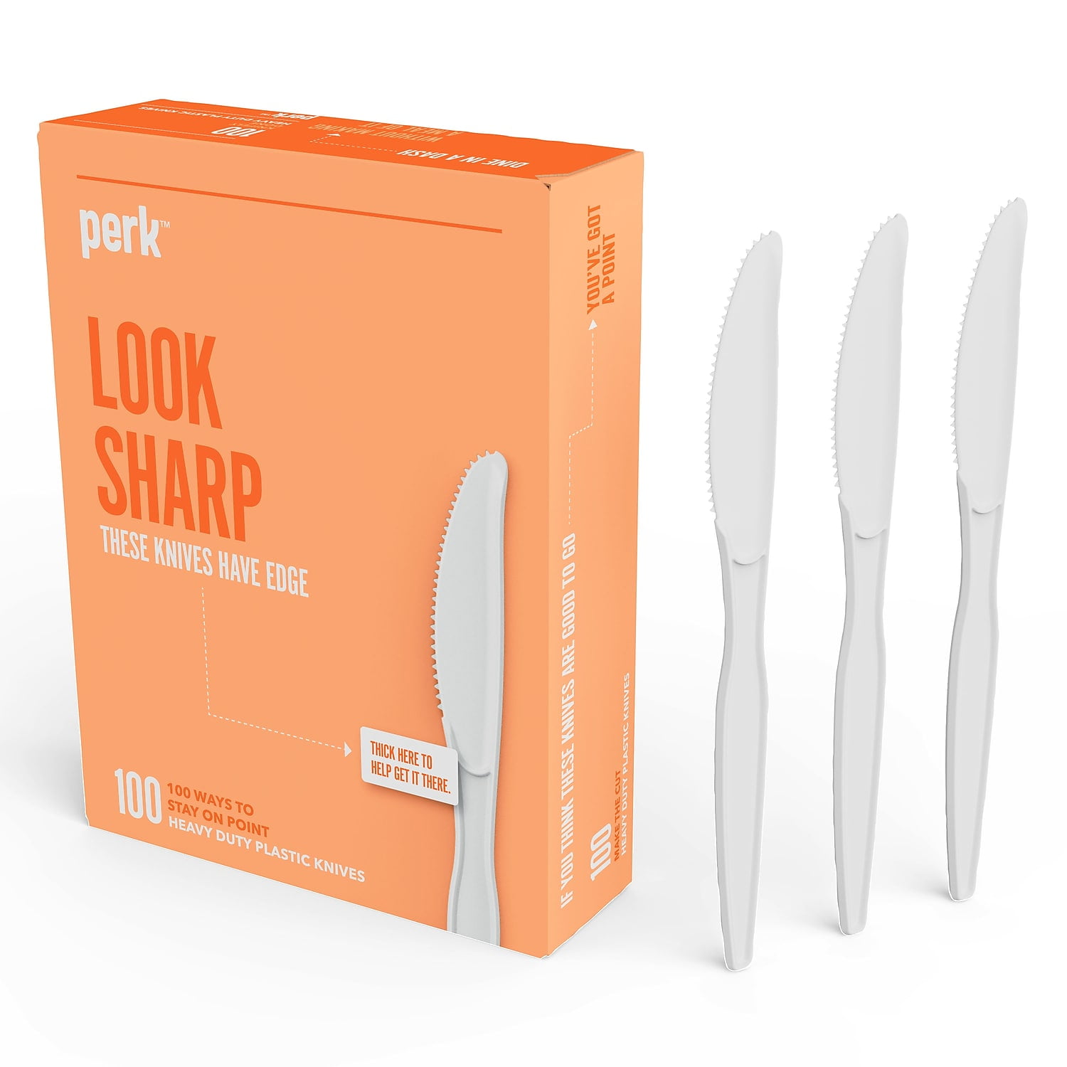 Perk Polystyrene Knife Heavy-Weight White 300/Carton PK56403VS ...