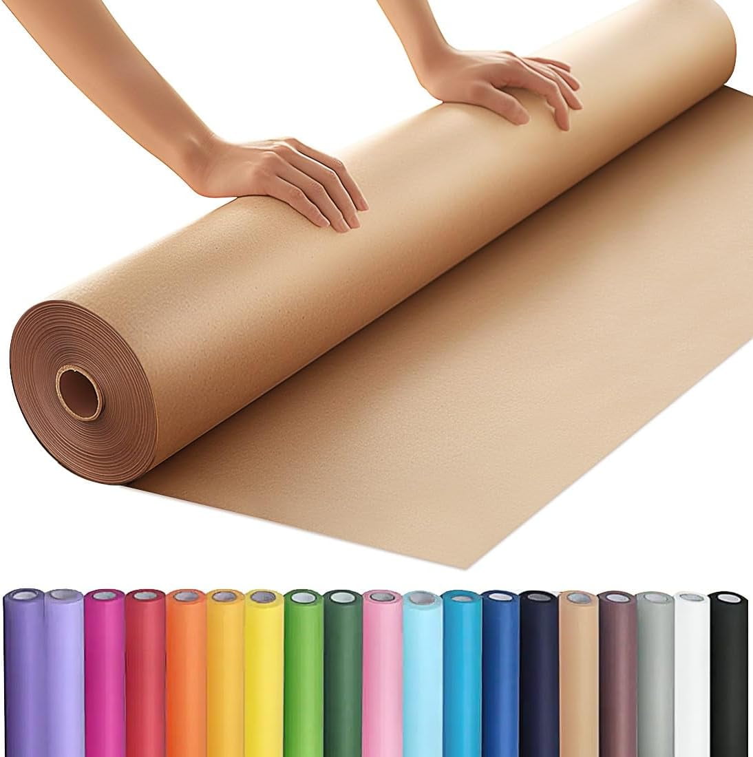 PerkHomy 36" x 2,400" (200') Brown Kraft Paper Roll for Craft Bulletin ...