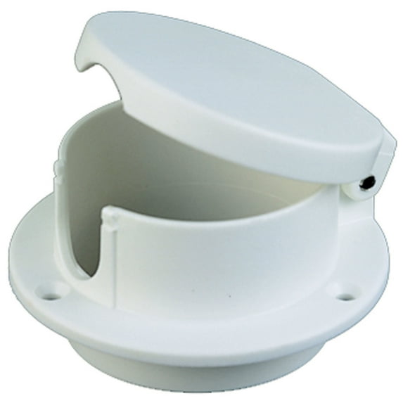 Perko Rope Deck Pipe, White Polymer, UV Stabilized, Hinged Cover, 7/8 ...