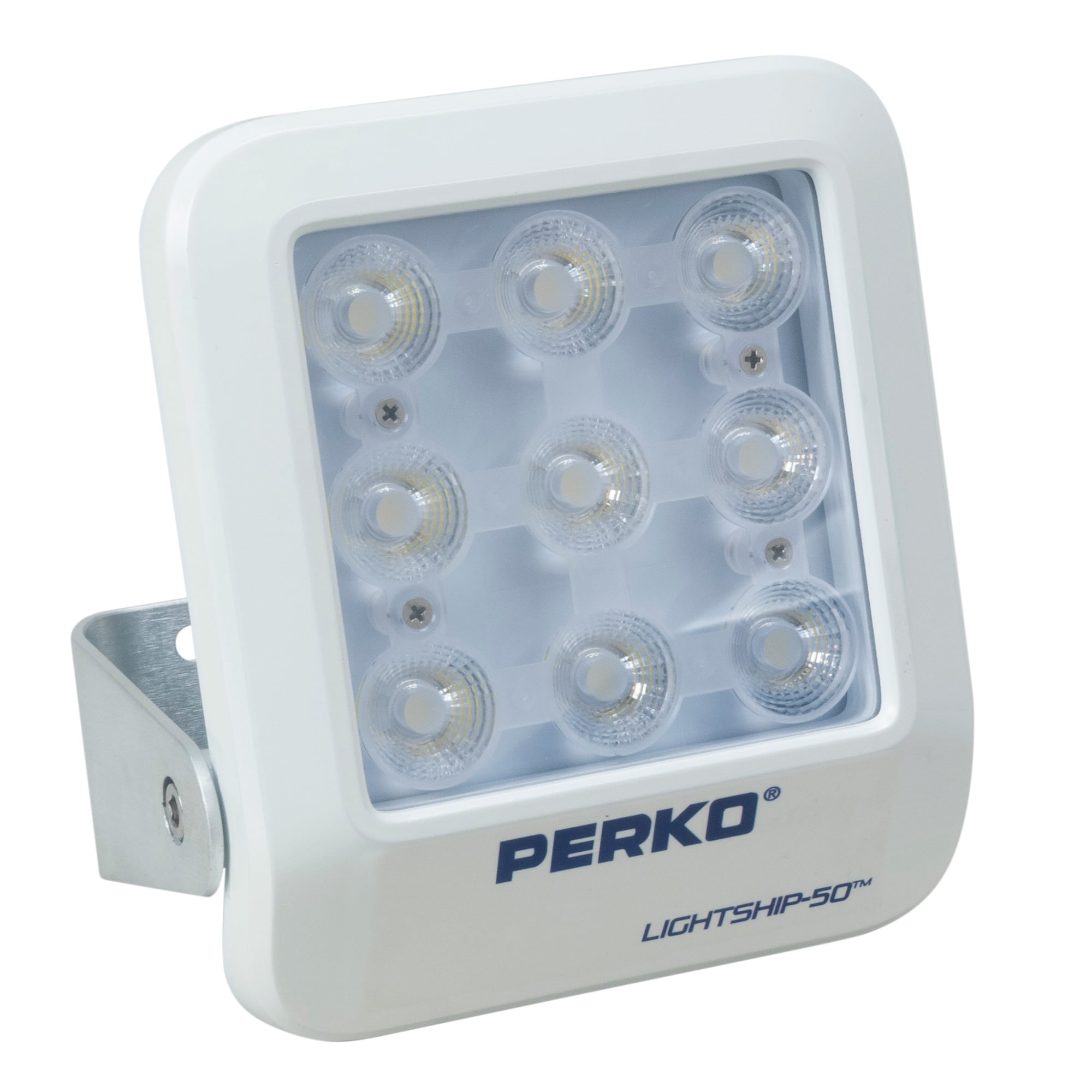Perko 1643050F0W Lightship 50 High Performance LED Floodlight - 7,500 Lumens, White - Walmart.com