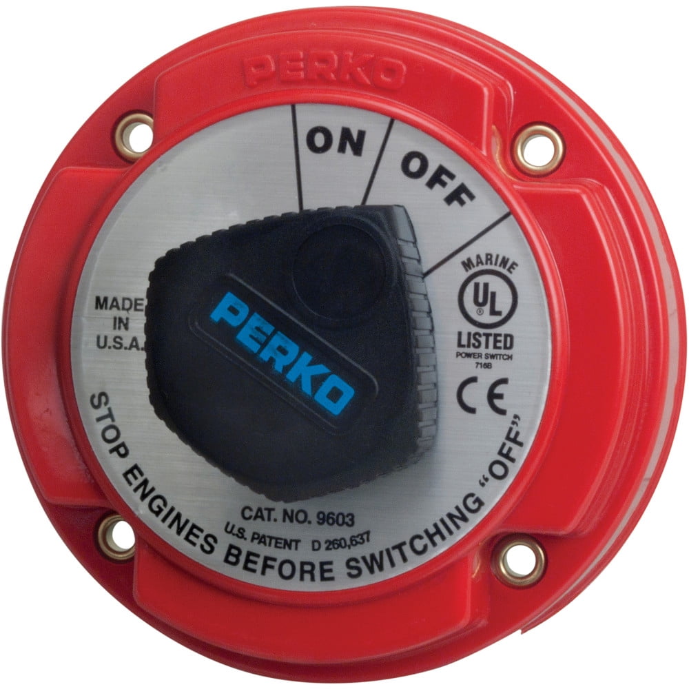 Perko 9603DP Medium Duty Main Battery Disconnect Switch with Alternator ...