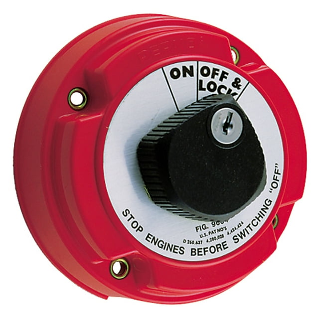Perko 9602DP Medium Duty Main Battery Disconnect Switch with Key Lock ...