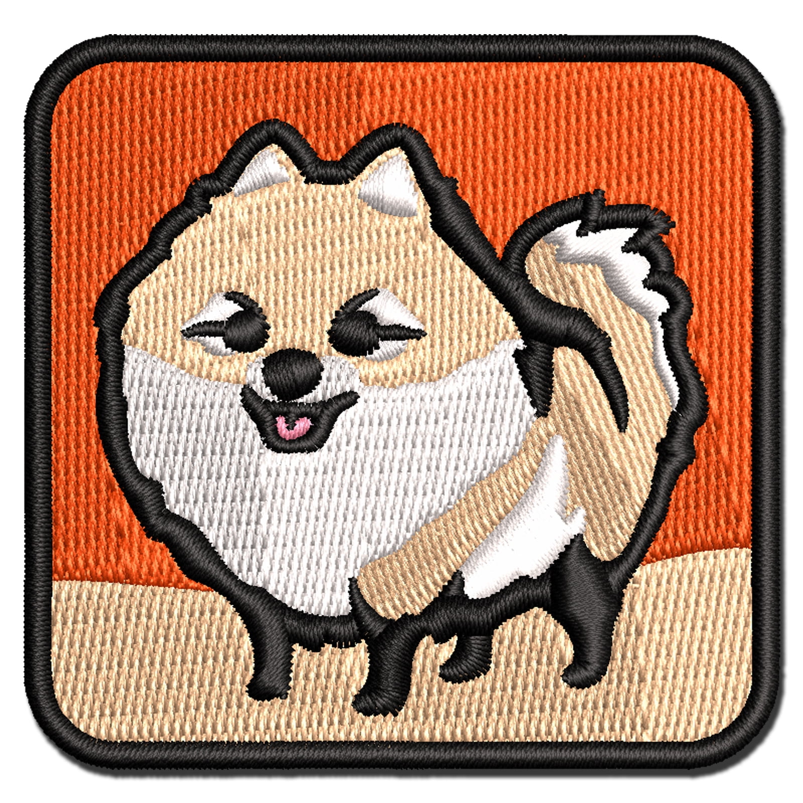 Perky Pomeranian Pup Dog Pet Applique Multi-Color Embroidered Hook ...