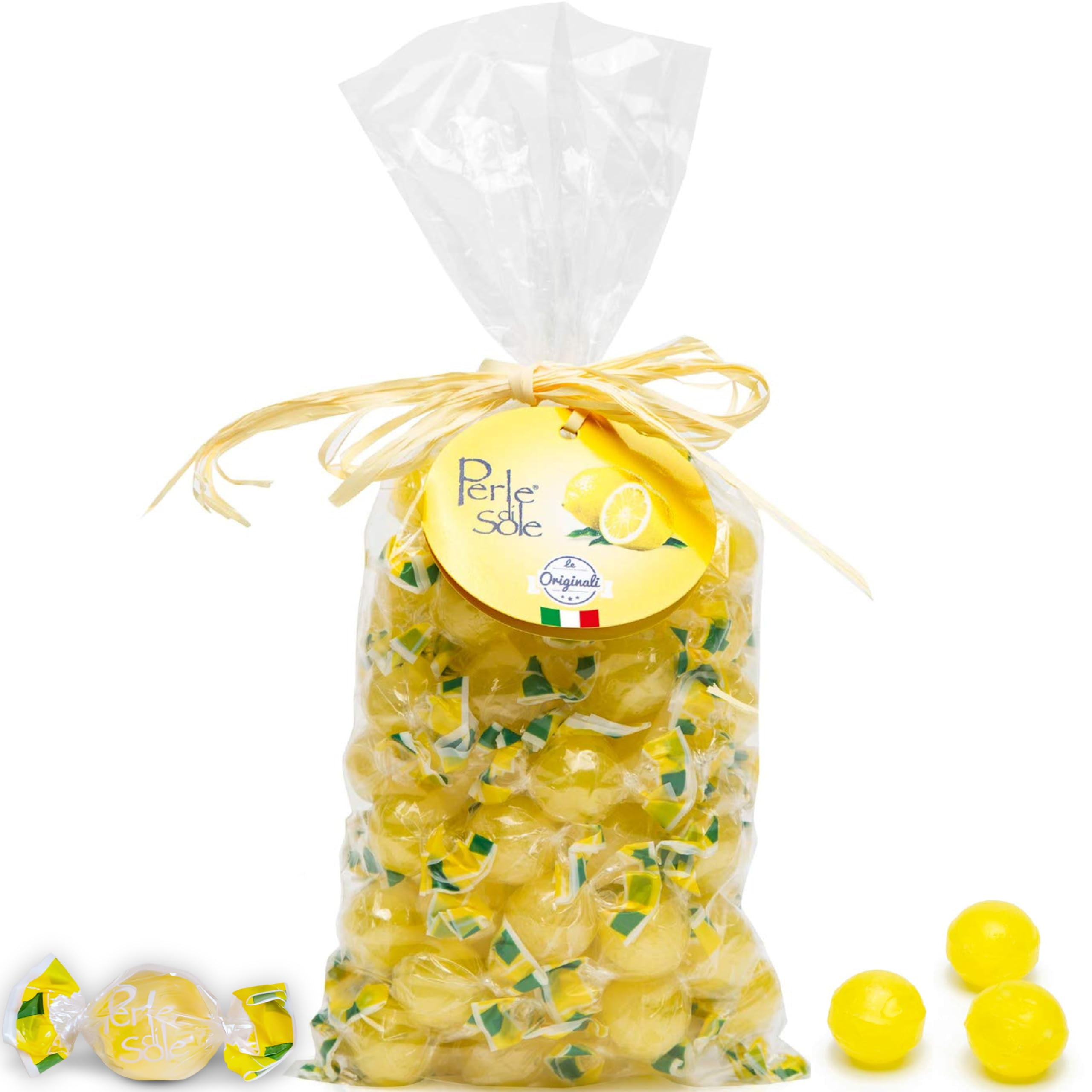 Perle di Sole Italian YYF14 Lemon Candy Drops - Lemon Hard Candy Individually Wrapped - Fizzy ...