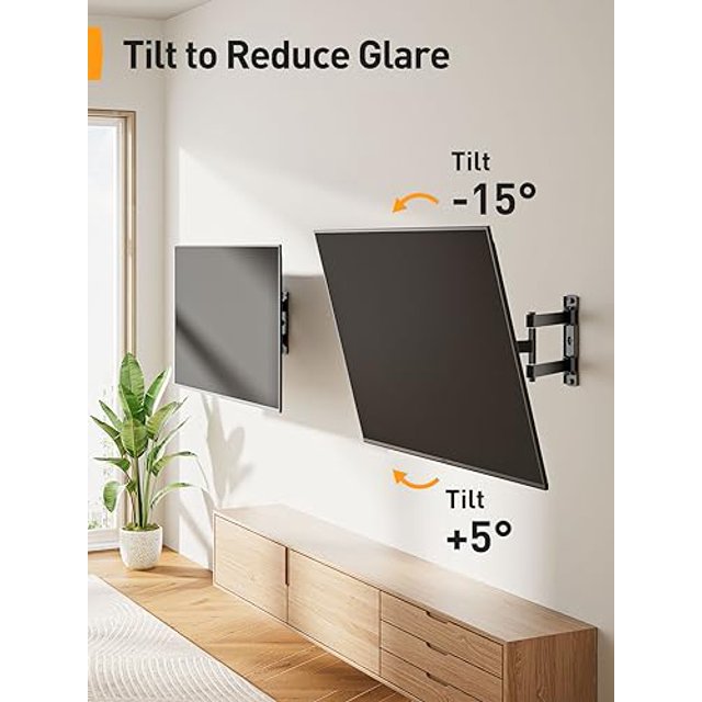 Perlegear Full Motion TV Wall Mount for 26-55 inch Flat or Curved TVs ...