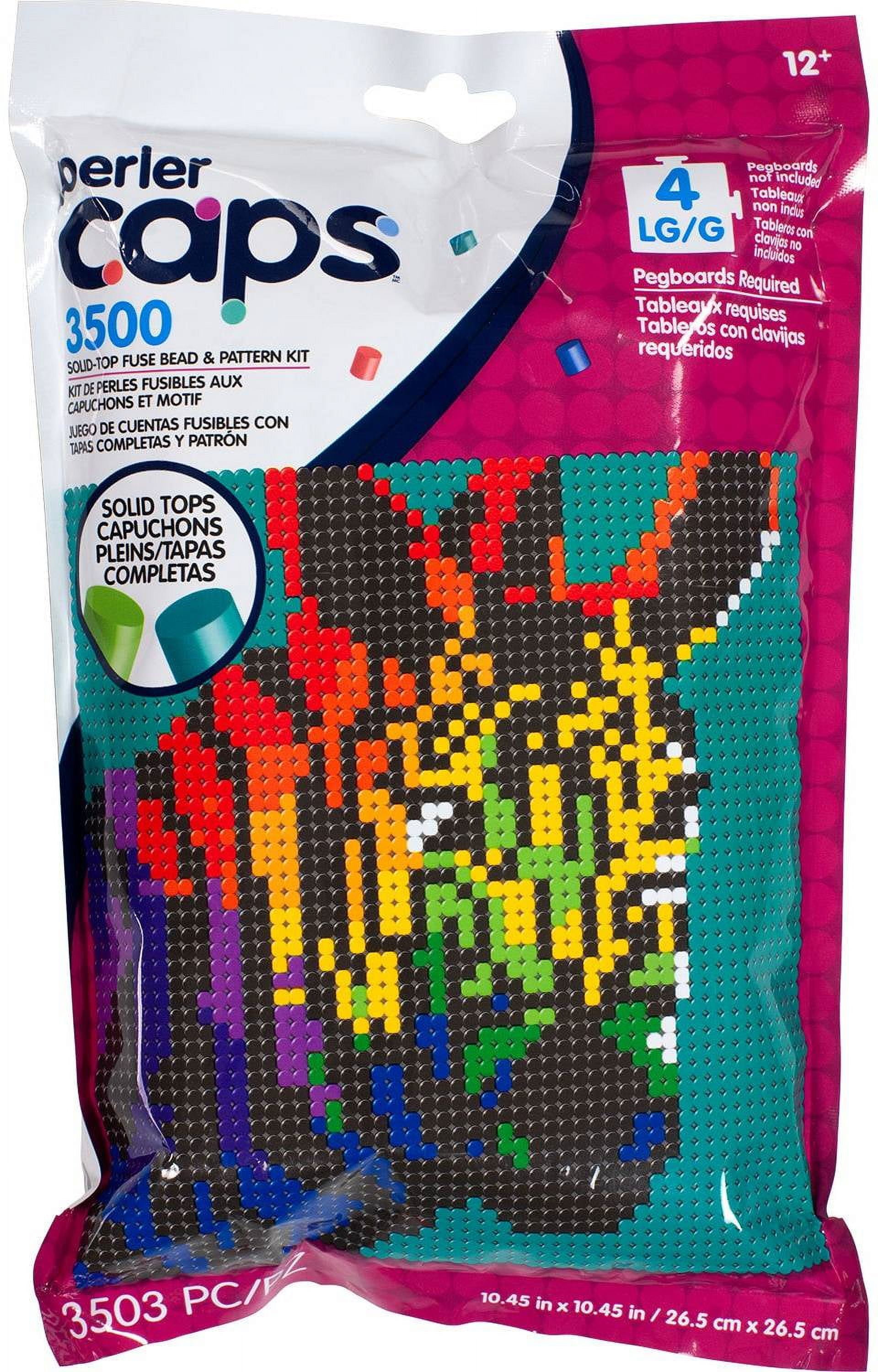 Perler 80-11147 Solid-Top Cap Fuse Beads, 3505pcs, Zebra Pattern Kit ...