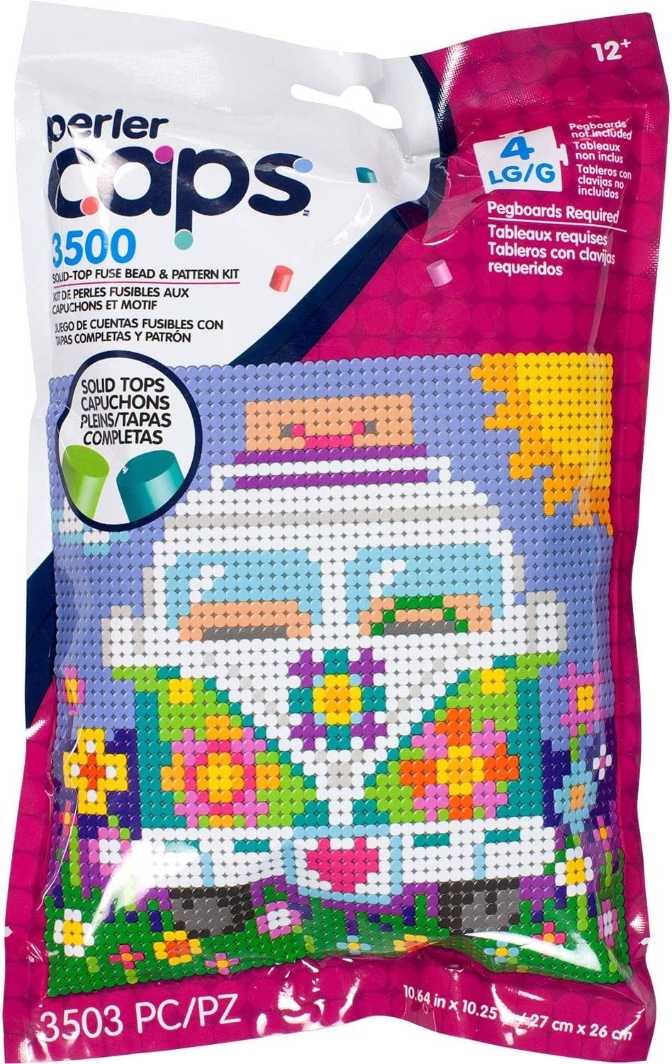 Perler 80-11148 Solid-Top Cap Fuse Beads, 3505pcs, Bus Pattern Kit ...