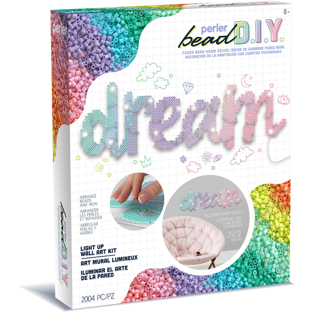Perler Bead DIY Fused Bead Room Decor Shaded Multicolor Melty Plastic ...