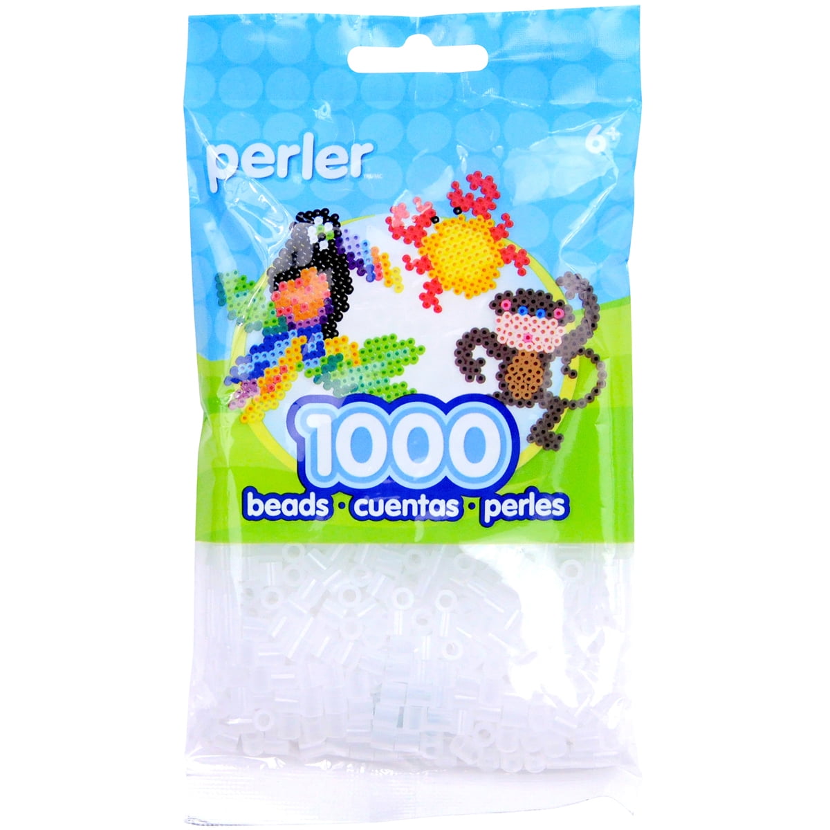 Perler Clear Beads, 1,000 Pieces, Fuse Crafts DIY Refill, Ages 6 ...
