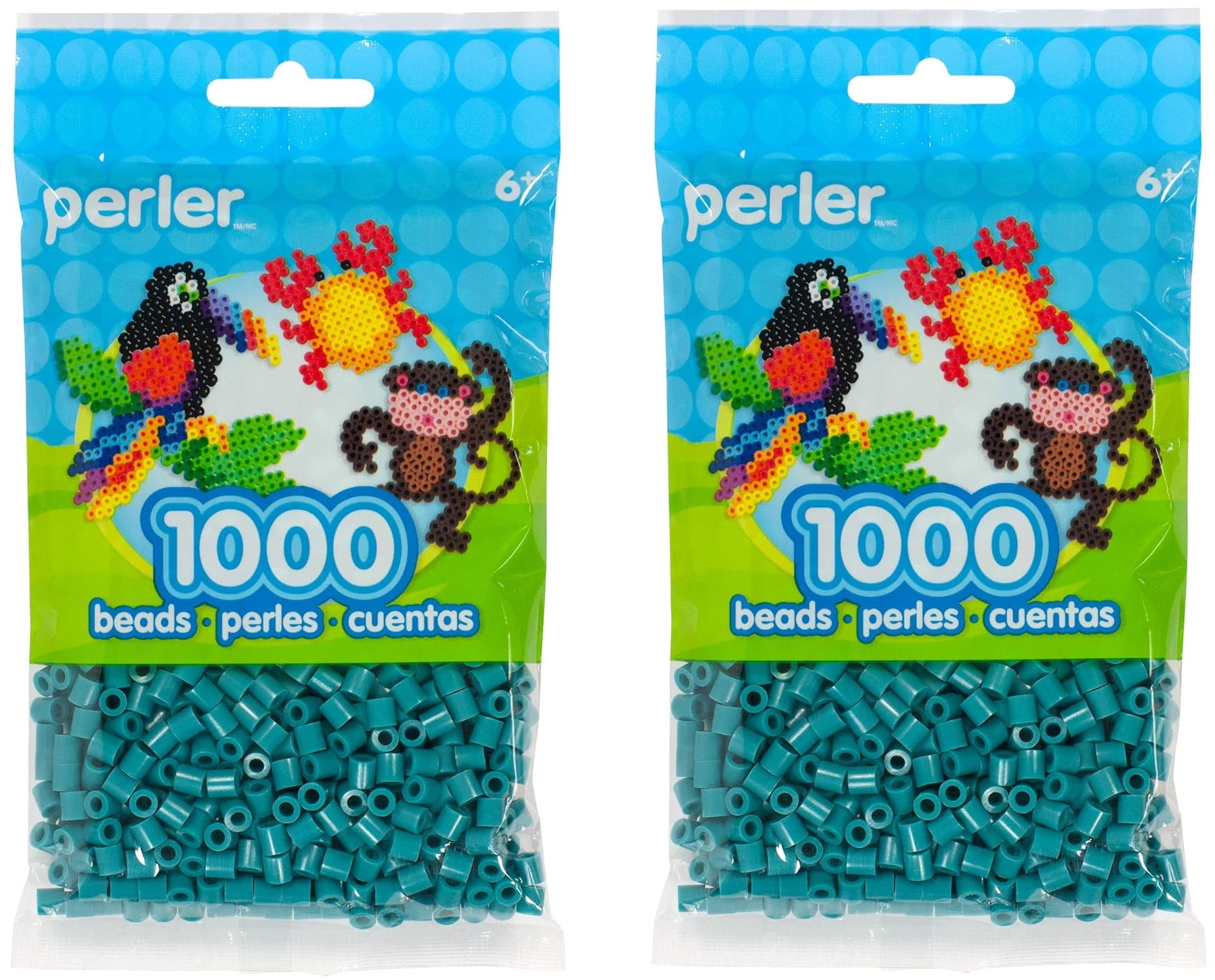 Perler Beads 1,000/Pkg, Teal, 2-pack - Walmart.com