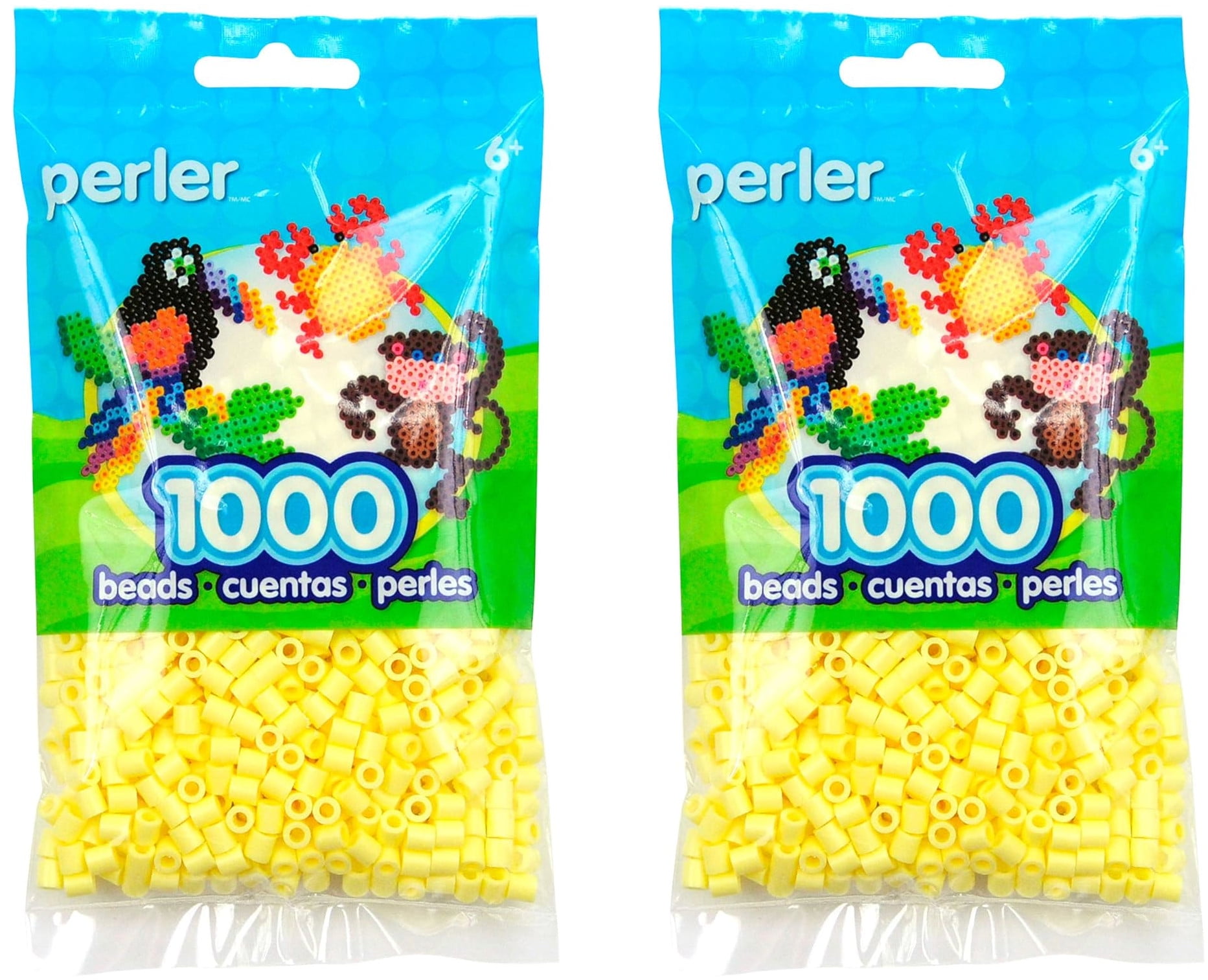Perler Beads 1,000/Pkg, Yellow, 2-pack - Walmart.com
