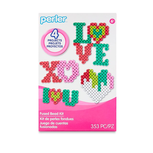Perler Beads 353pc Kiddie Valentine Heart Box Kits - Walmart Business ...