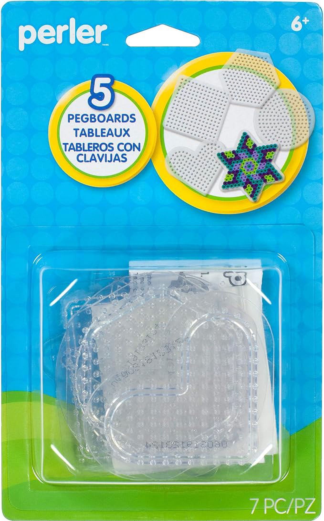 Perler Beads Basic Shapes Clear Pegboard Set, 3.52 oz, 5 Pieces ...