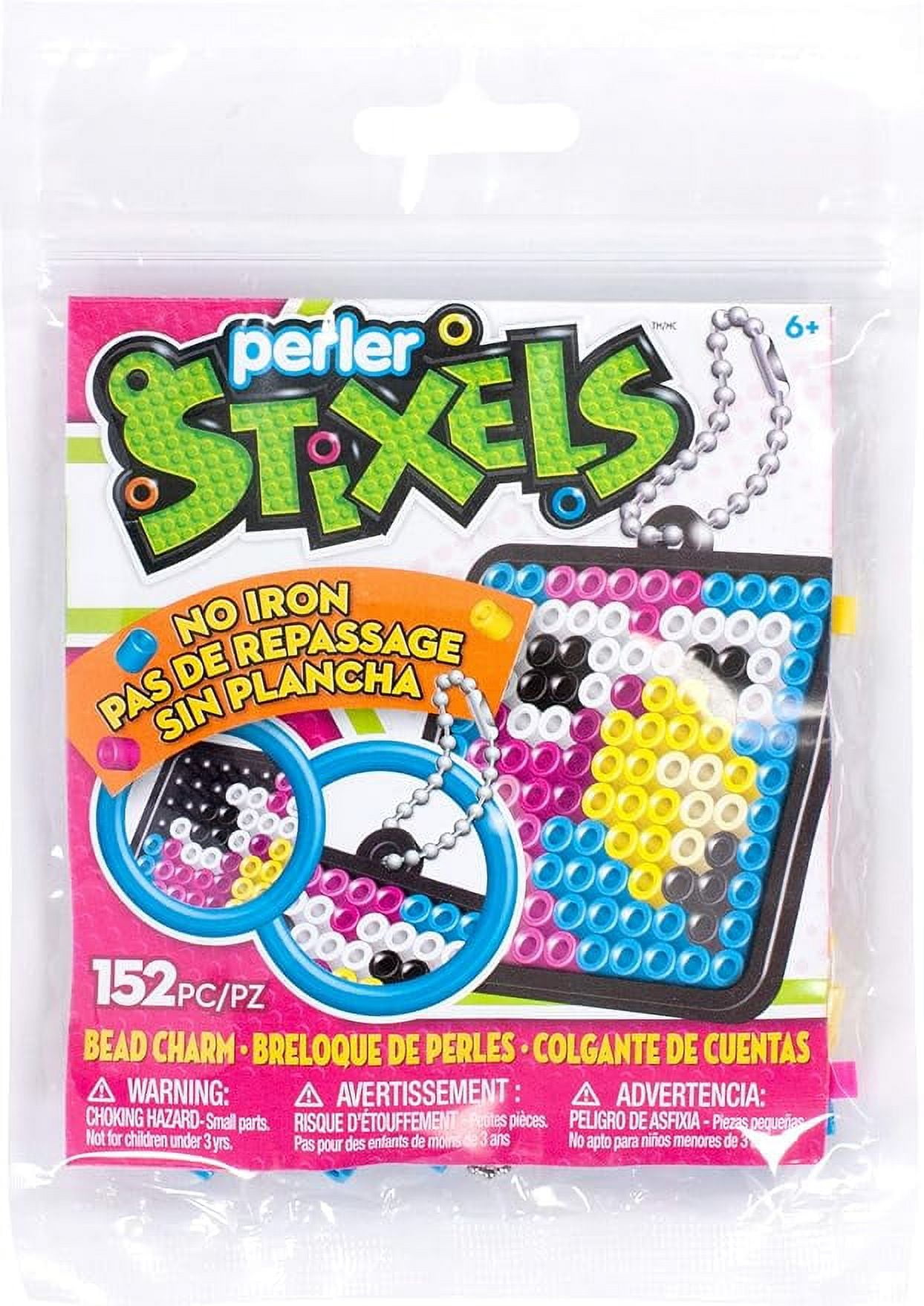 Perler Beads No Iron Stixels Craft Kit for Kids, Flamingo Keychain ...