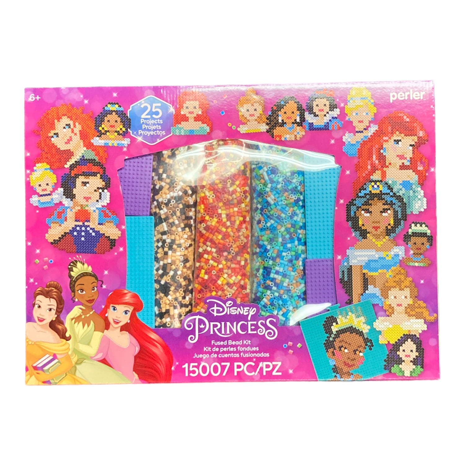 Perler Disney Princess Fused Bead Kit 15000+ Pieces To Make 25 Projects ...