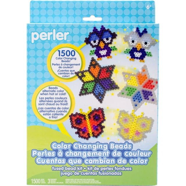 Perler Fused Bead Kit, Color Changing Beads, 1500 Pieces and 3 ...