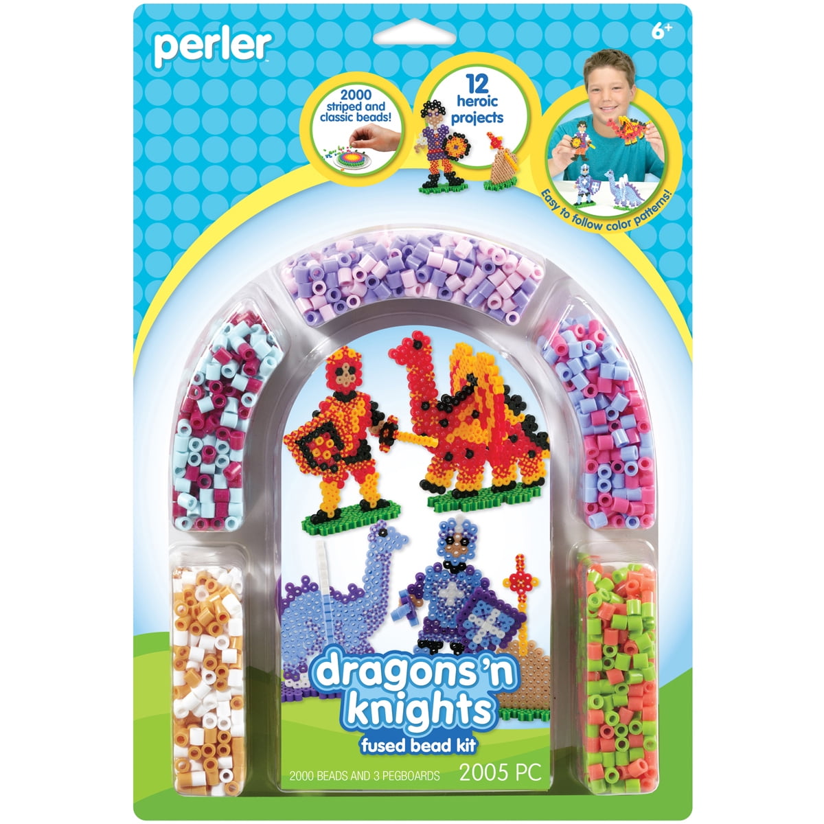 Perler Fused Bead Kit-Dragons 'n Knights - Walmart.com