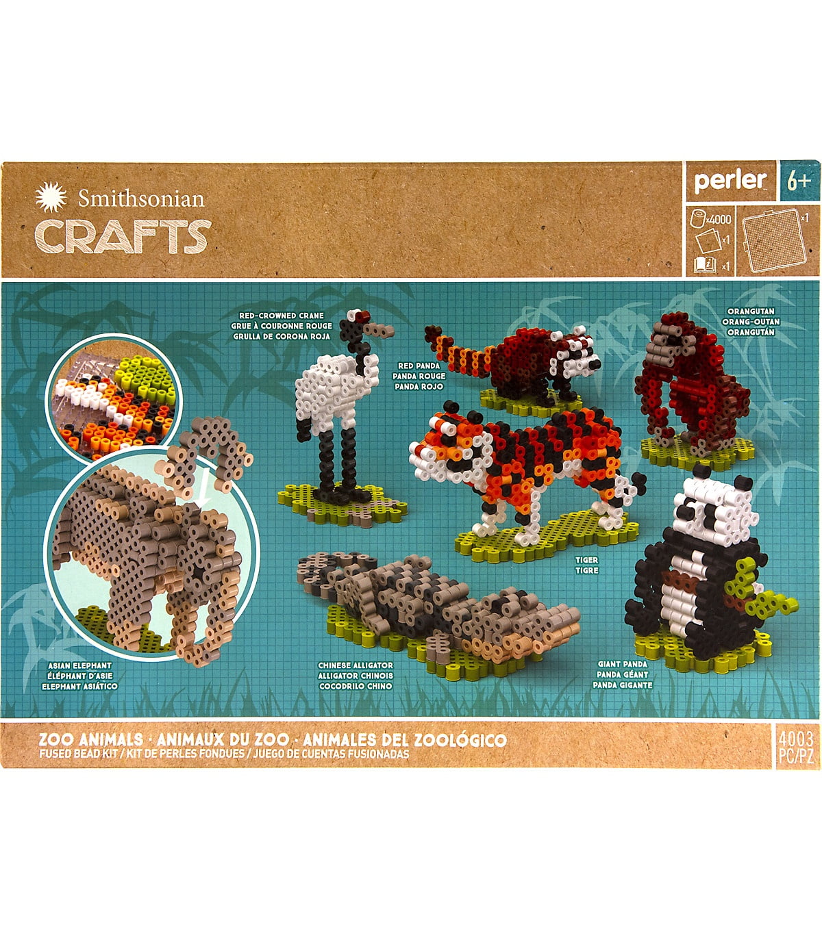 Perler Smithsonian Crafts Fused Bead Kit - Zoo Animals - Walmart.com