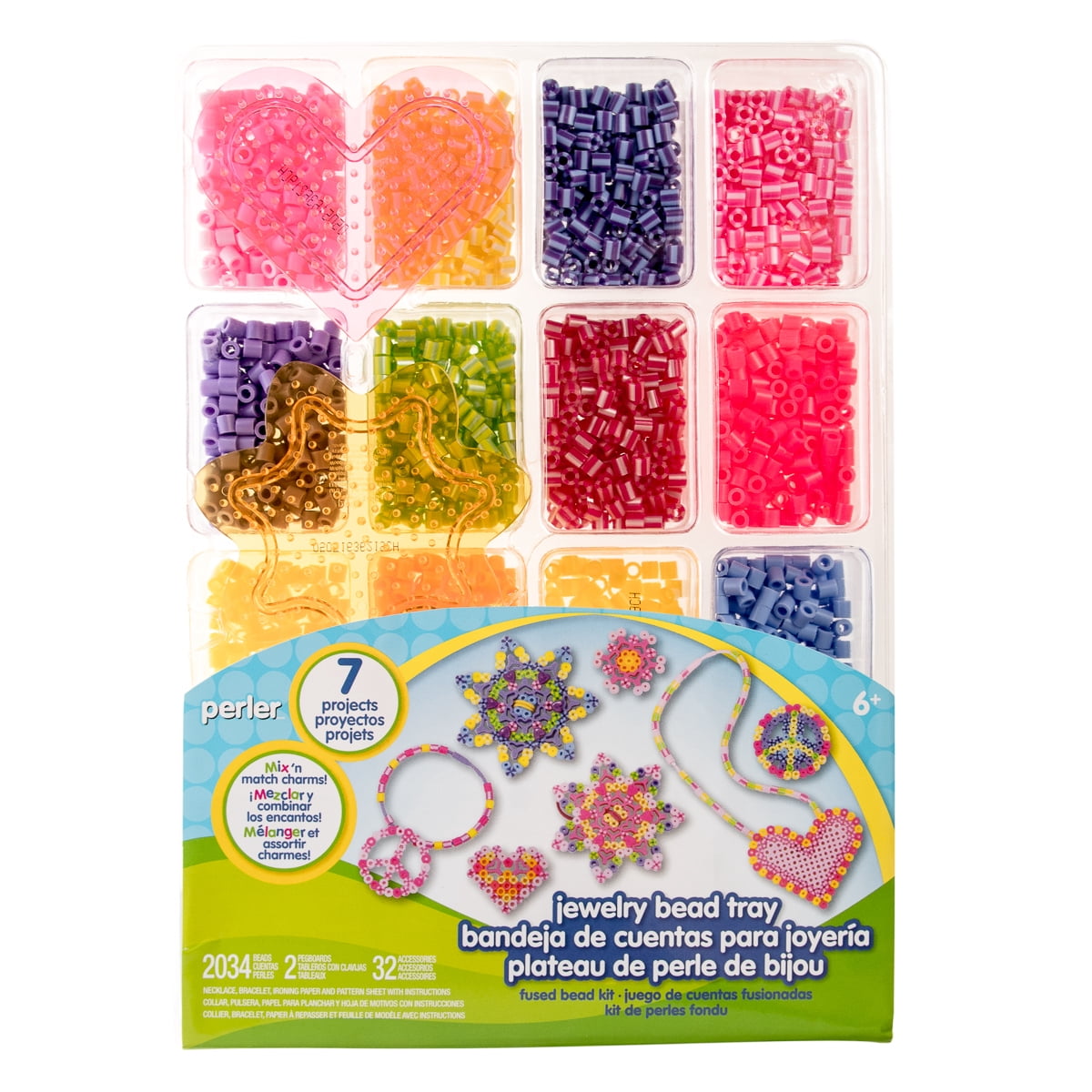Perler Fused Bead Kit-jewelry Bead Tray - Walmart.com